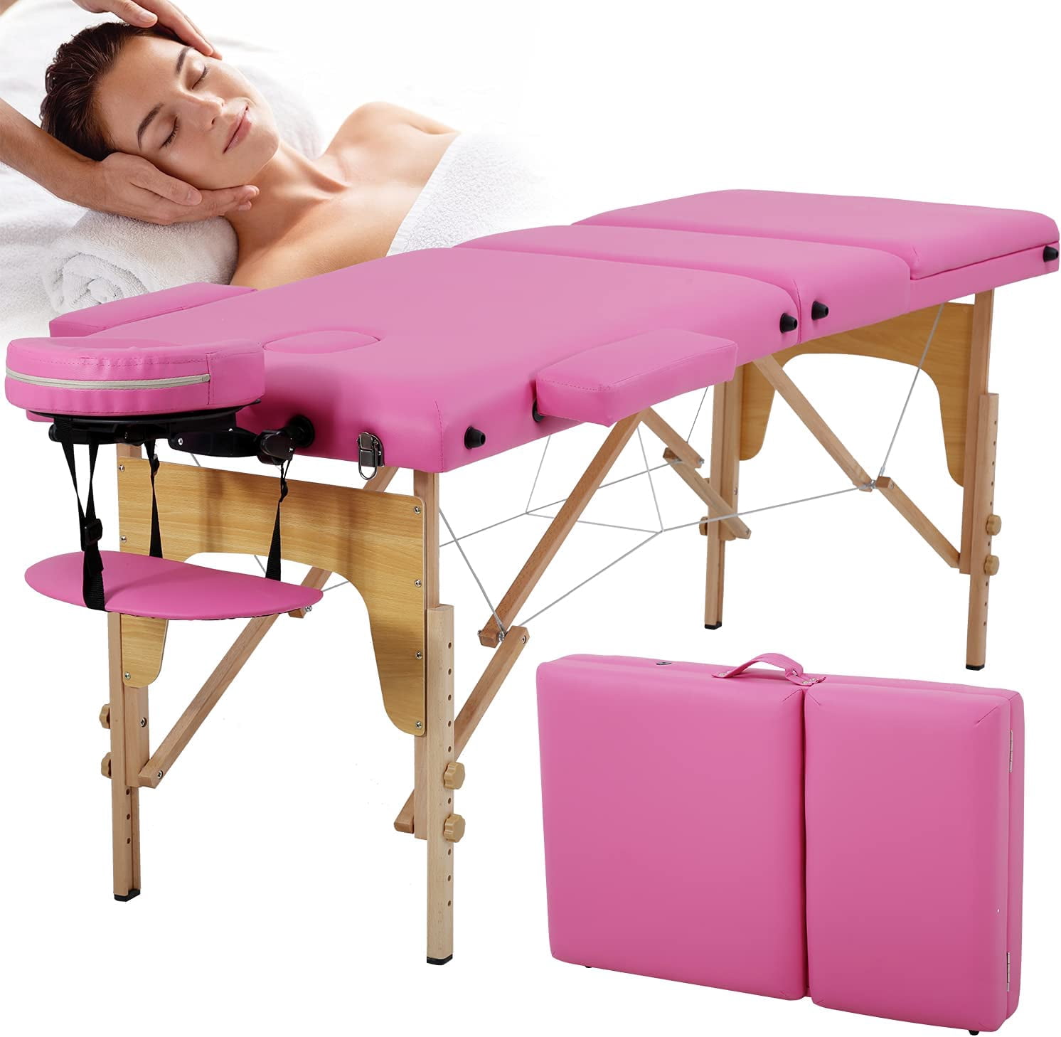 CL.HPAHKL Message Table Massage Bed Portable, 3 Folding Lightweight ...