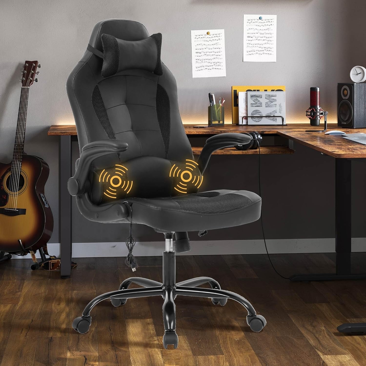 CL.HPAHKL Office Chair Gaming, Executive Swivel Rolling Chair Chair PU ...