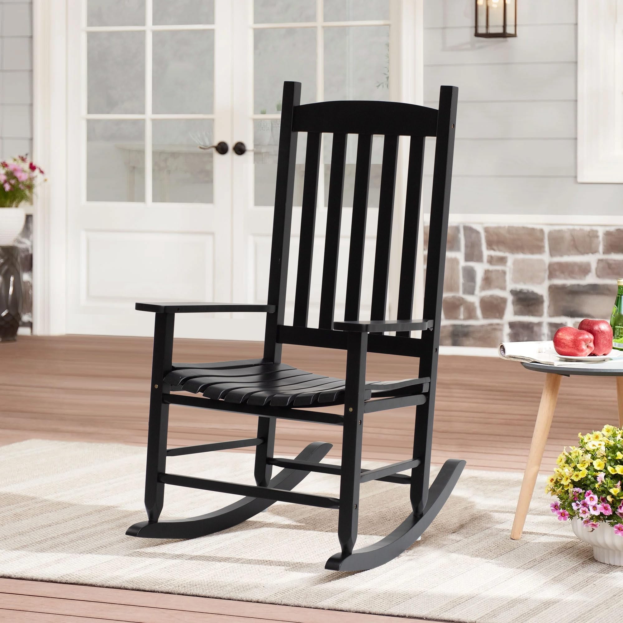 CL.HPAHKL Outdoor Rocking Chair, High Back Patio Rocking Chair with ...