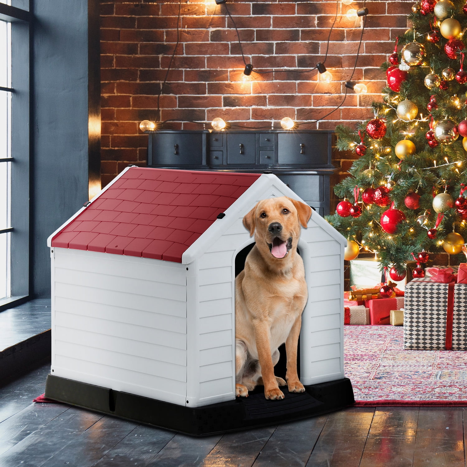 CL.HPAHKL Plastic Dog House Outdoor Indoor, Durable Doghouse for Small ...