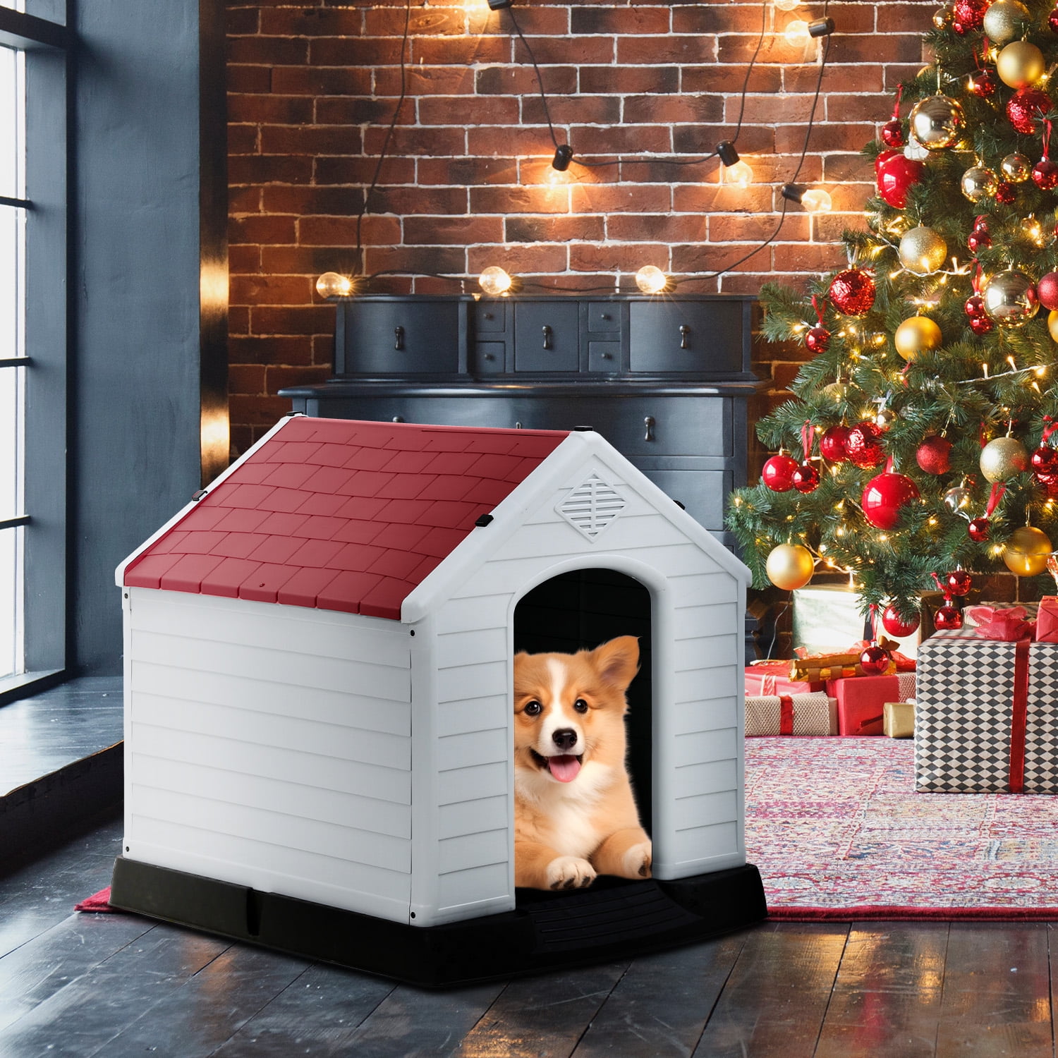 CL.HPAHKL Plastic Dog House Outdoor Indoor, Durable Doghouse for Small ...