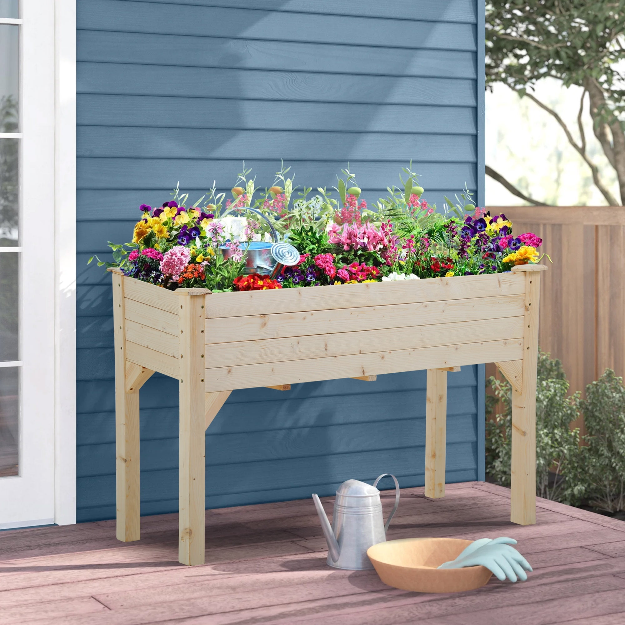 CL.HPAHKL Raised Flower Bed,Raised Beds For Gardening Vegetables,Cedar ...