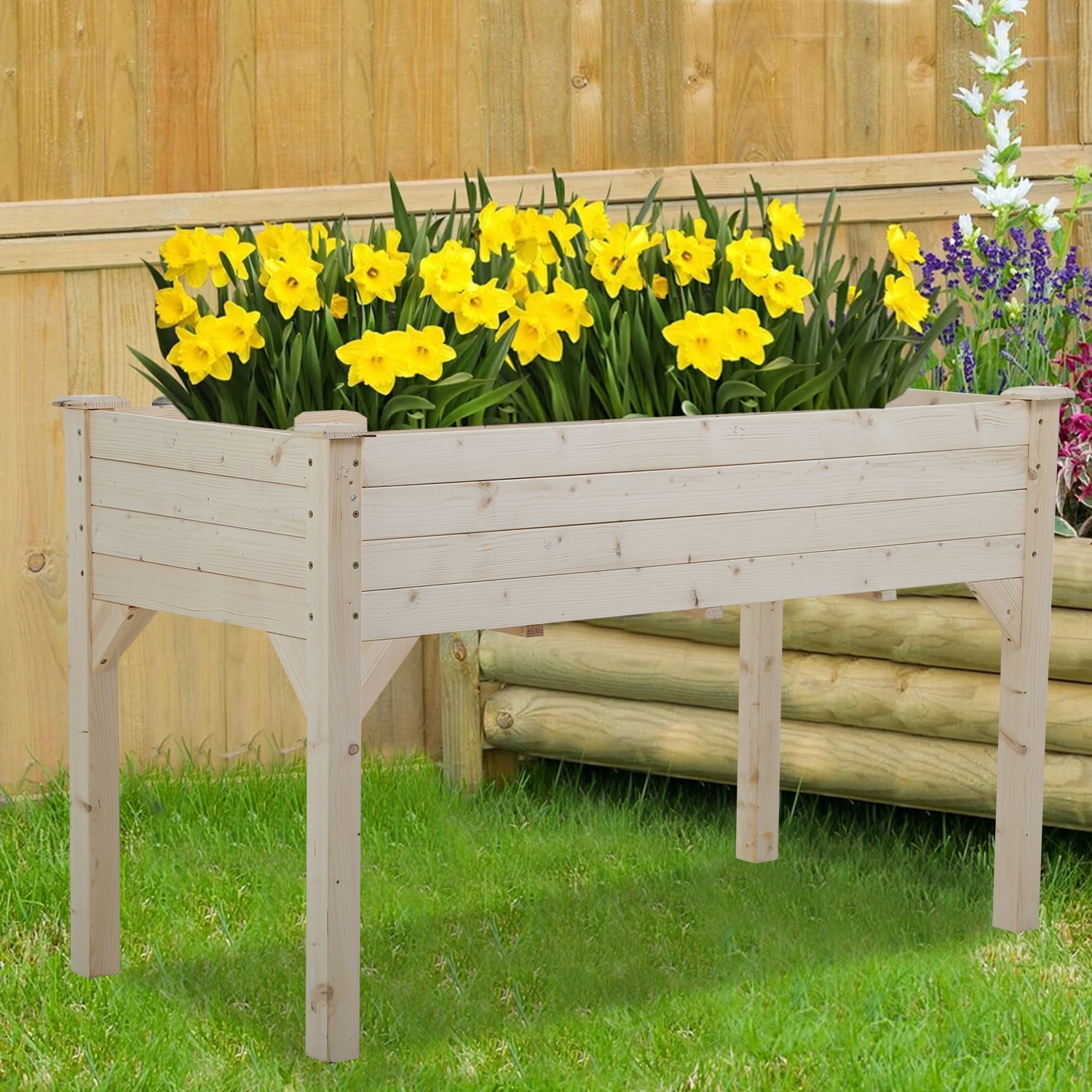 CL.HPAHKL Raised Garden Bed with Legs, Wooden Planter Raised Bed Garden ...