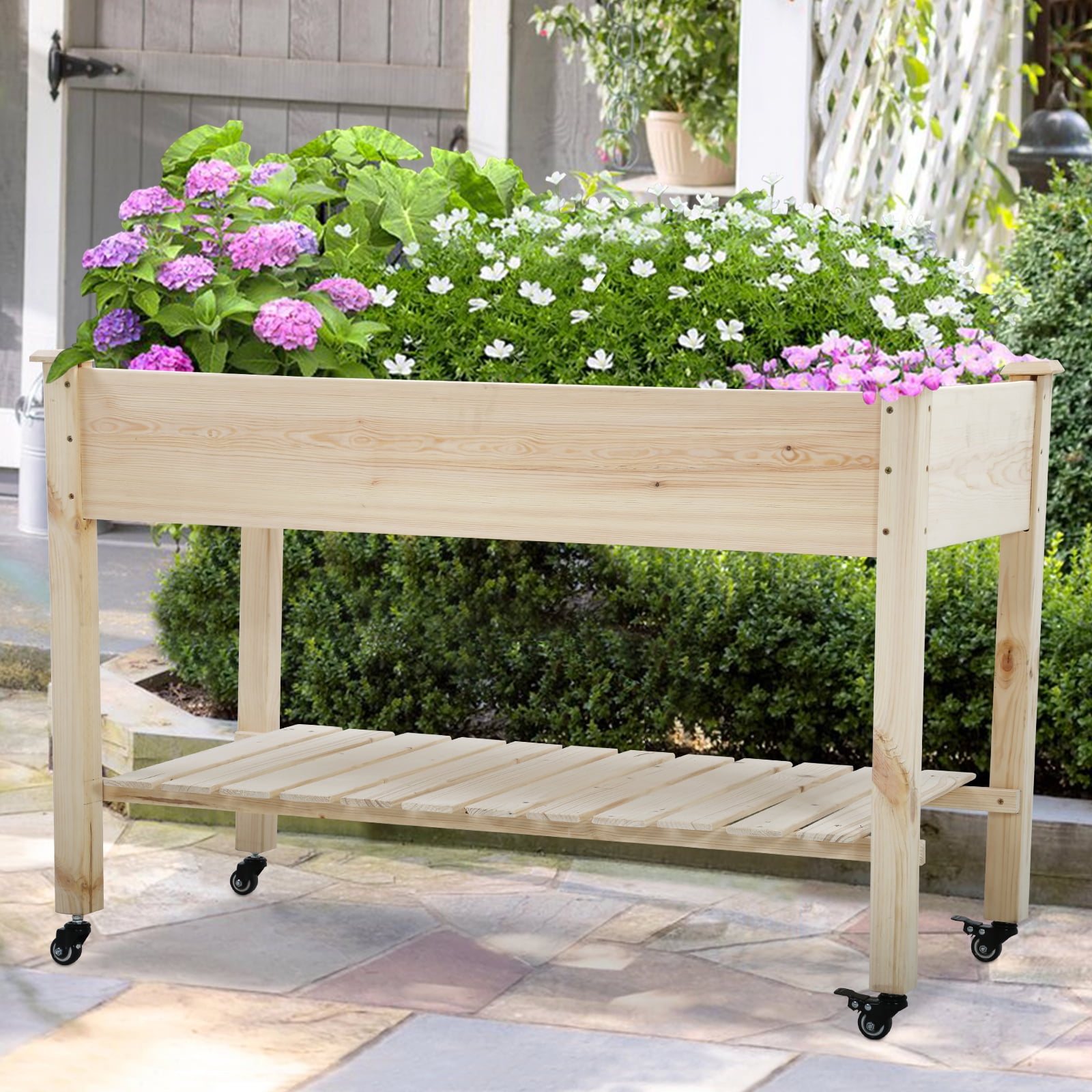 CL.HPAHKL Raised Garden Bed with Legs, Wooden Planter Box Kit with ...