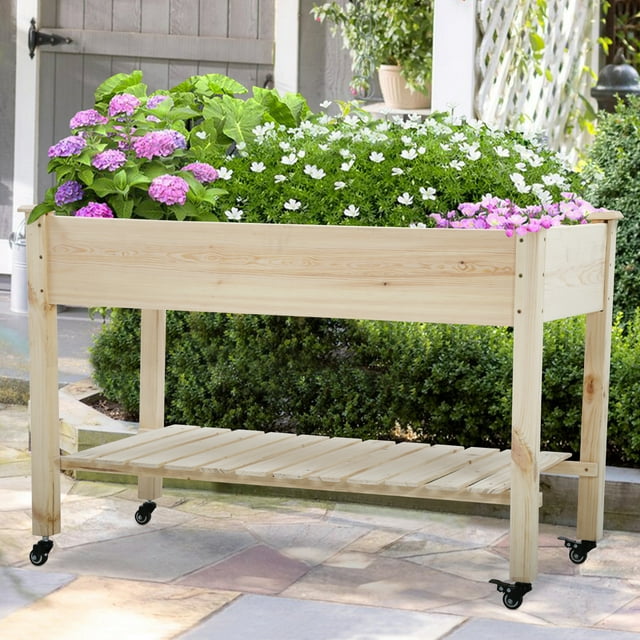 CL.HPAHKL Raised Garden Bed with Legs, Wooden Planter Box Kit with ...