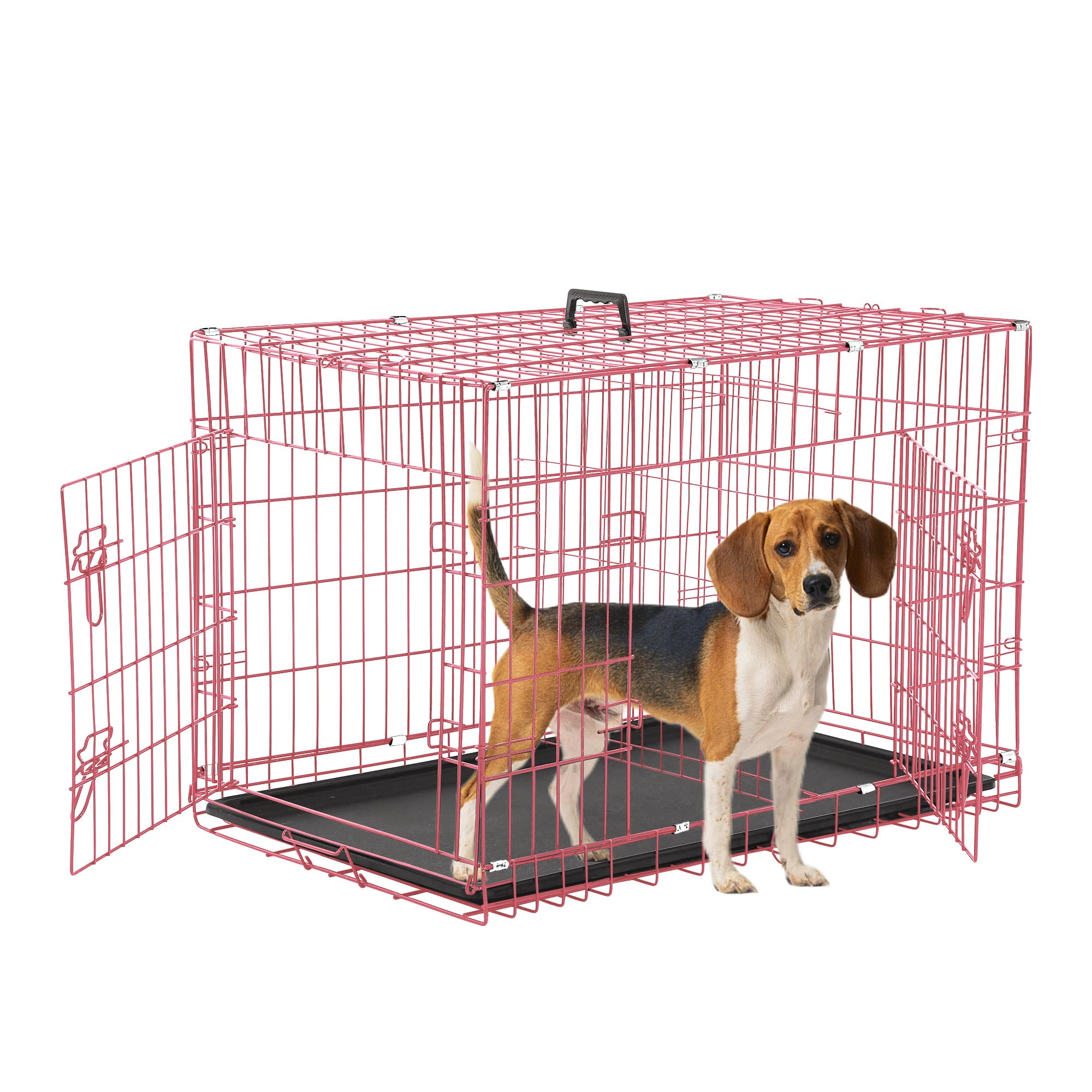 CL.HPAHKL Small Dog Crate, 30 inch Double Door Dog Cage Dog Kennel with ...