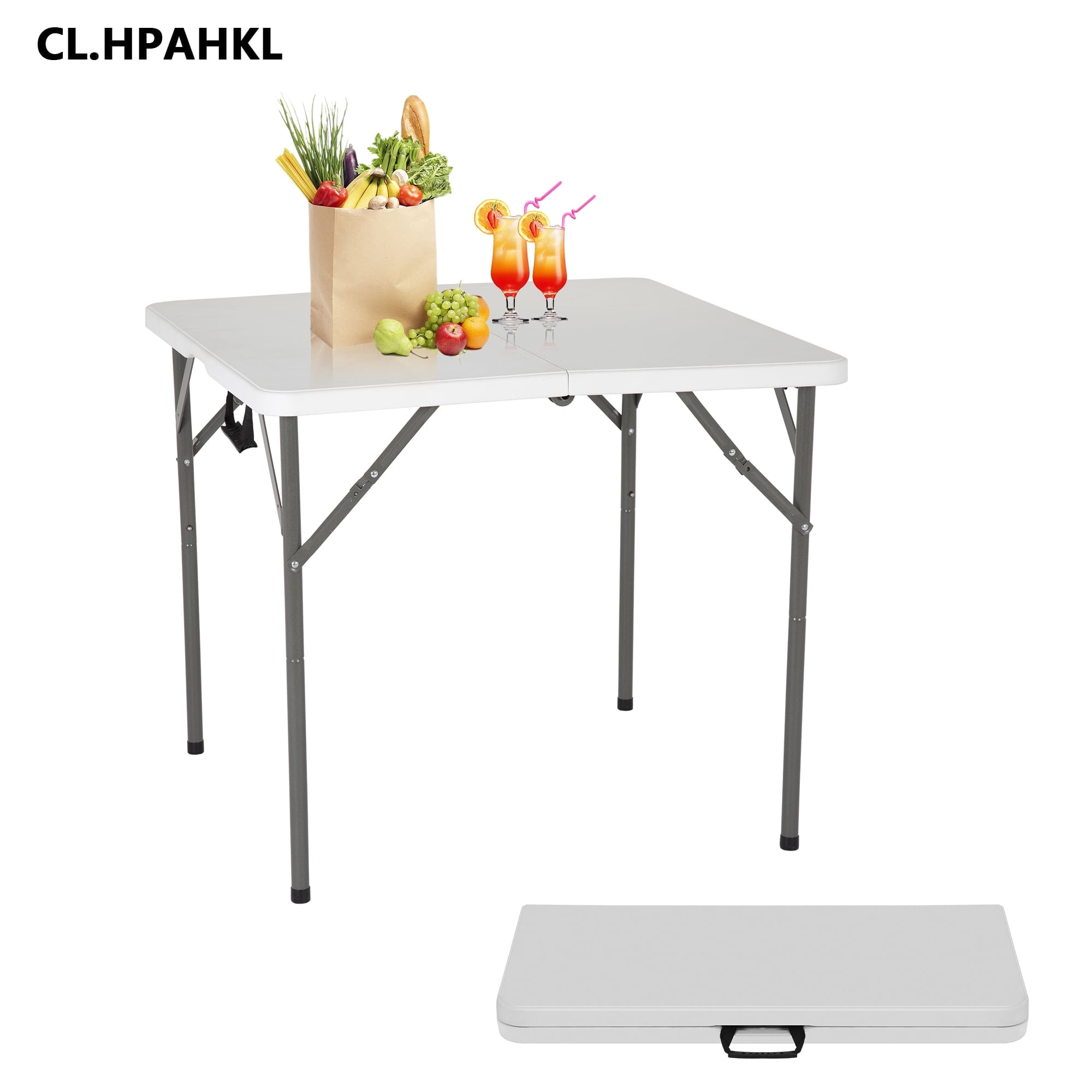 CL.HPAHKL Square Folding Table, Folding Plastic Tables Indoor Outdoor ...