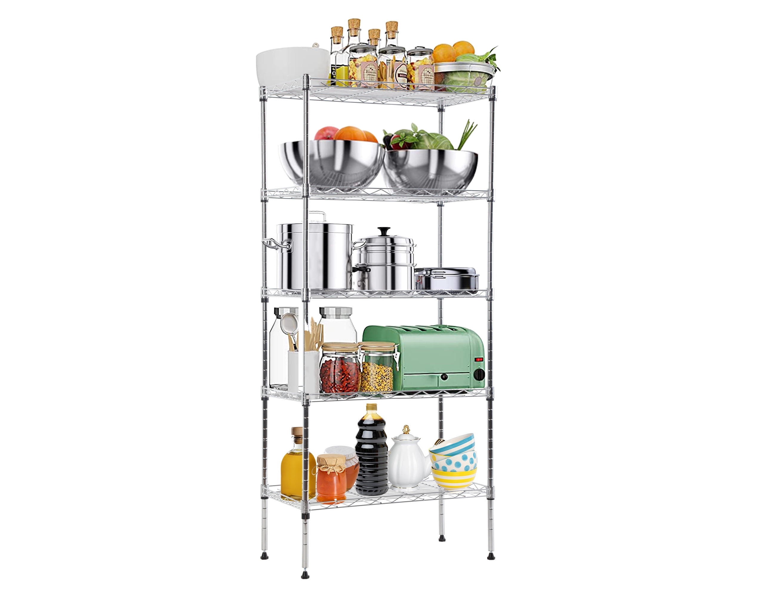 CL.HPAHKL Storage Shelves Adjustable 5 Tier NSF Metal Shelving Unit ...