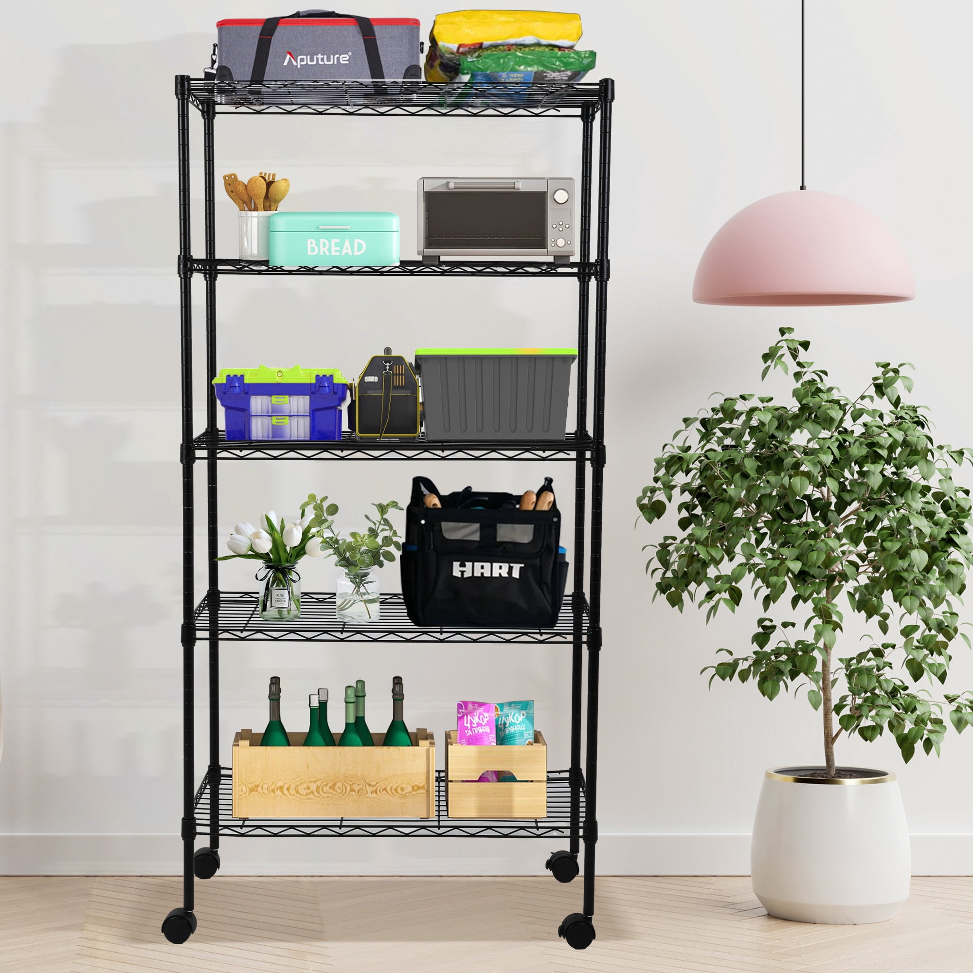 CL.HPAHKL 5 Tier Adjustable Steel Shelves, NSF, 1250lbs Capacity Wire ...