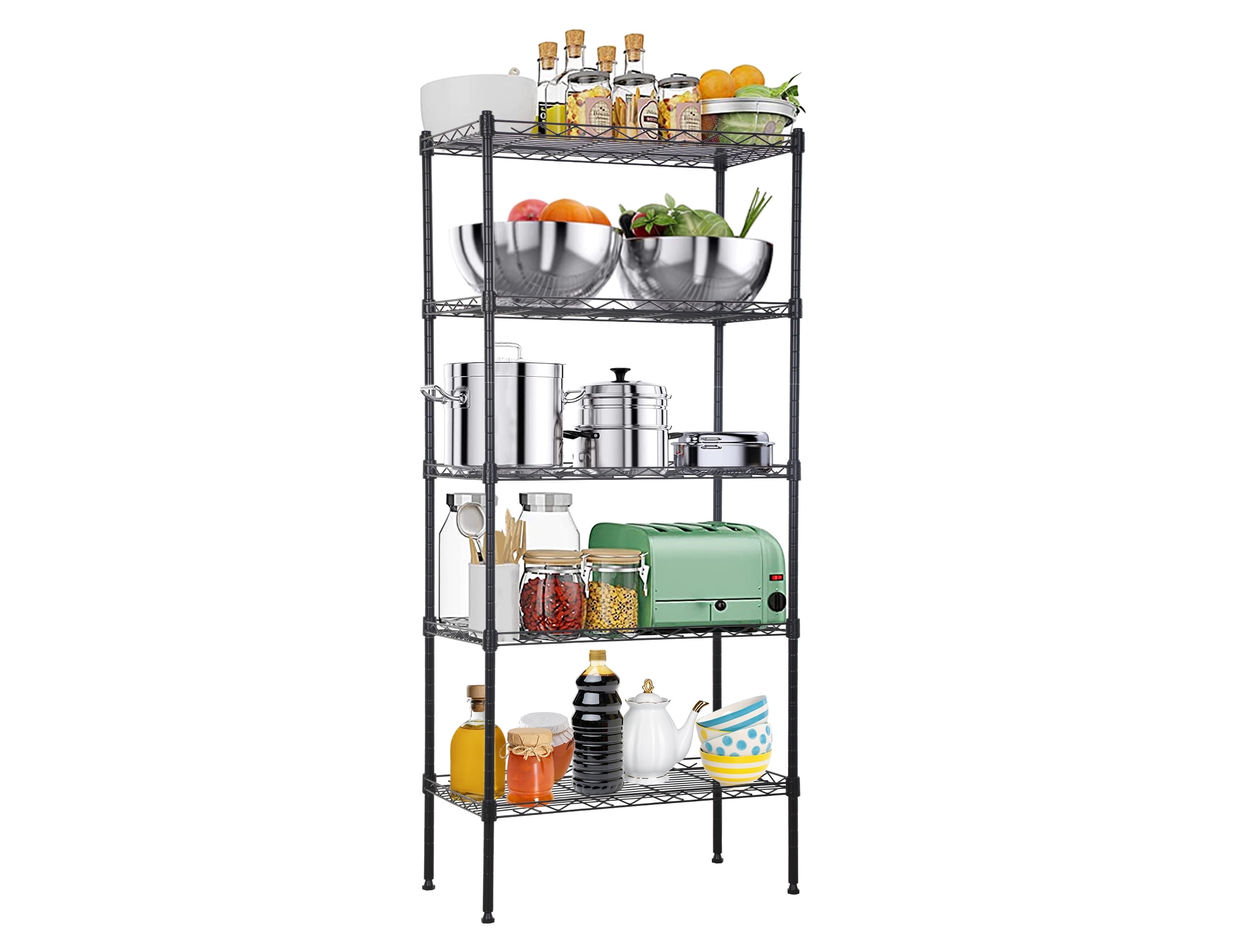 CL.HPAHKL 5 Tier Adjustable Metal Shelving Unit, NSF Wire Rack, 750lbs ...