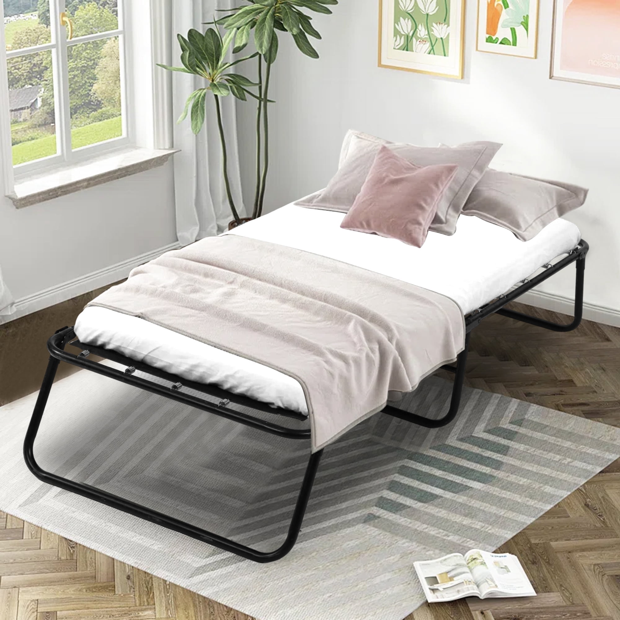 CL.HPAHKL Twin Folding Bed, Light Weight Fold Away Bed Portable Bed for ...