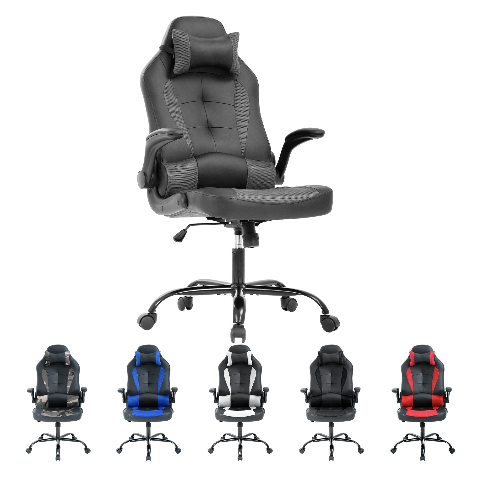 CL.HPAHKL Video Gaming Chair, Office Chair High Back PU Leather ...