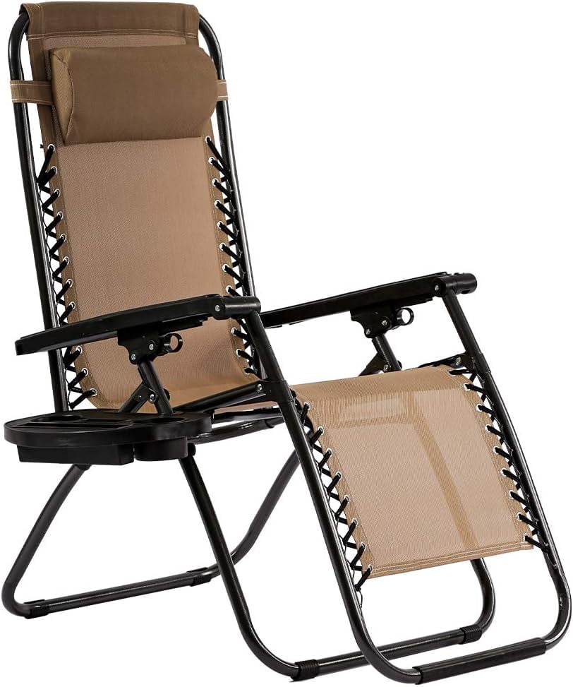 CL.HPAHKL Zero Gravity Chairs Folding Chaise Lounge Chair Outdoor Patio ...