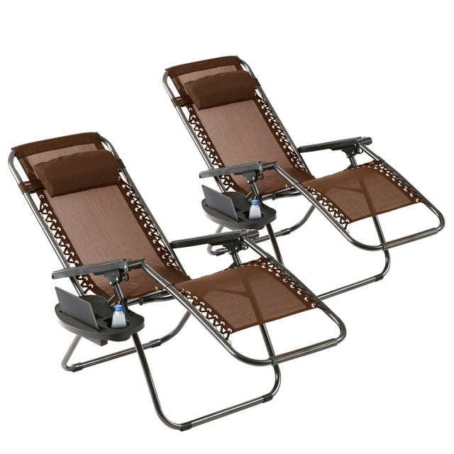 CL.HPAHKL Zero Gravity Lawn Lounge Chairs Set of 2, Adjustable Patio ...