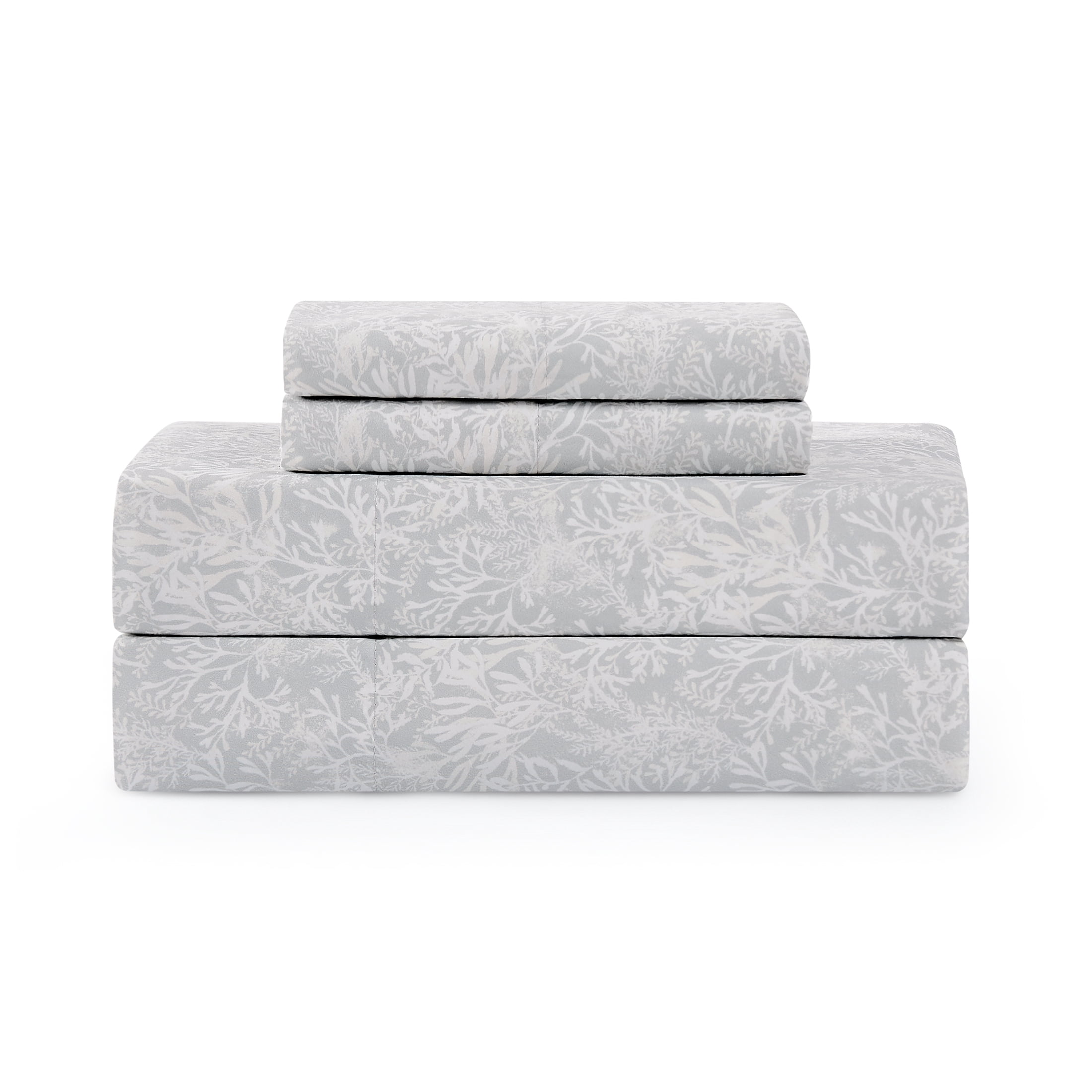 Coastal Living 4-Piece Grey Print Soft Brushed Microfiber Luxury ...