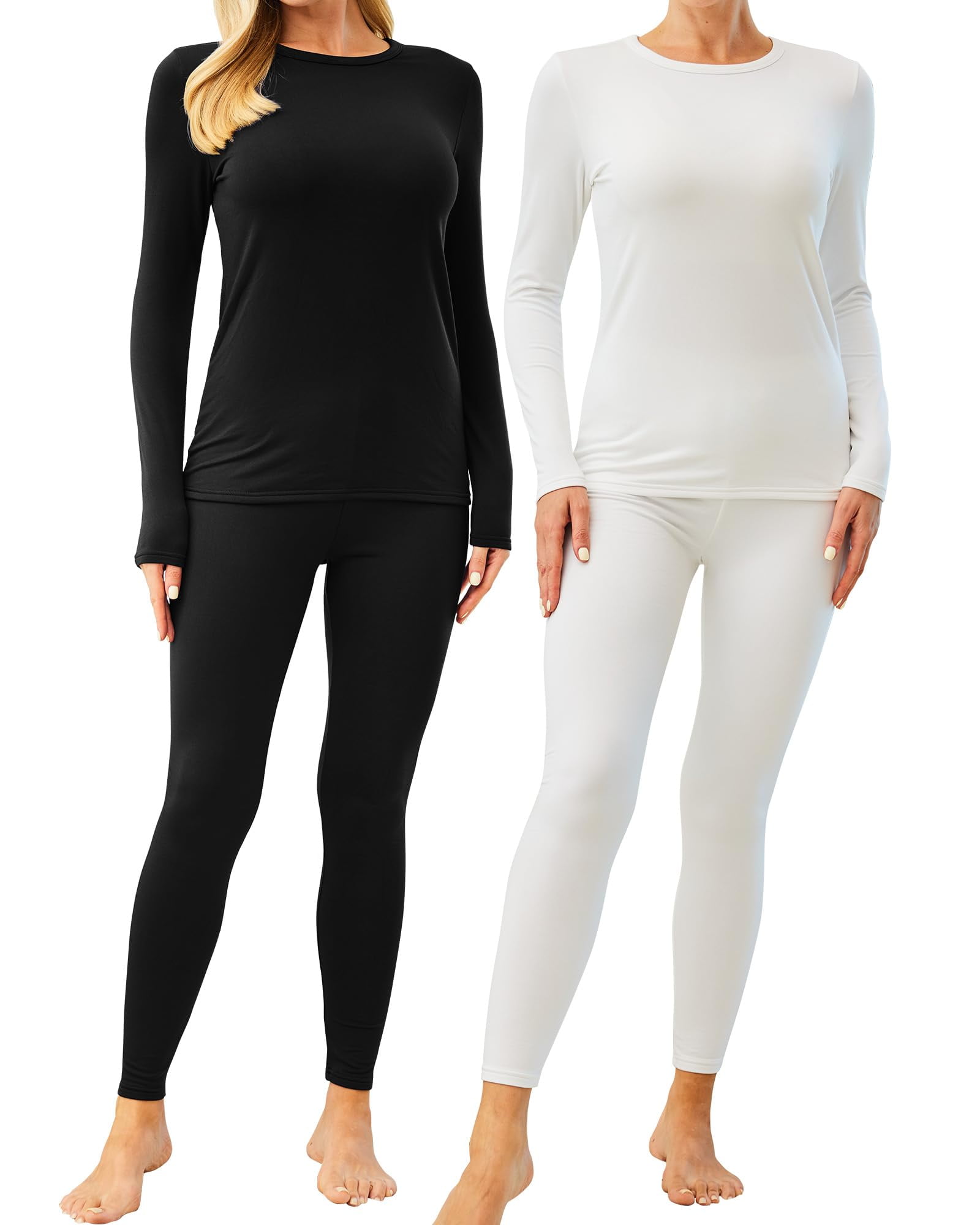 CL convallaira 2 PACK/Set Women Thermal Underwear Long Johns Set, Soft ...