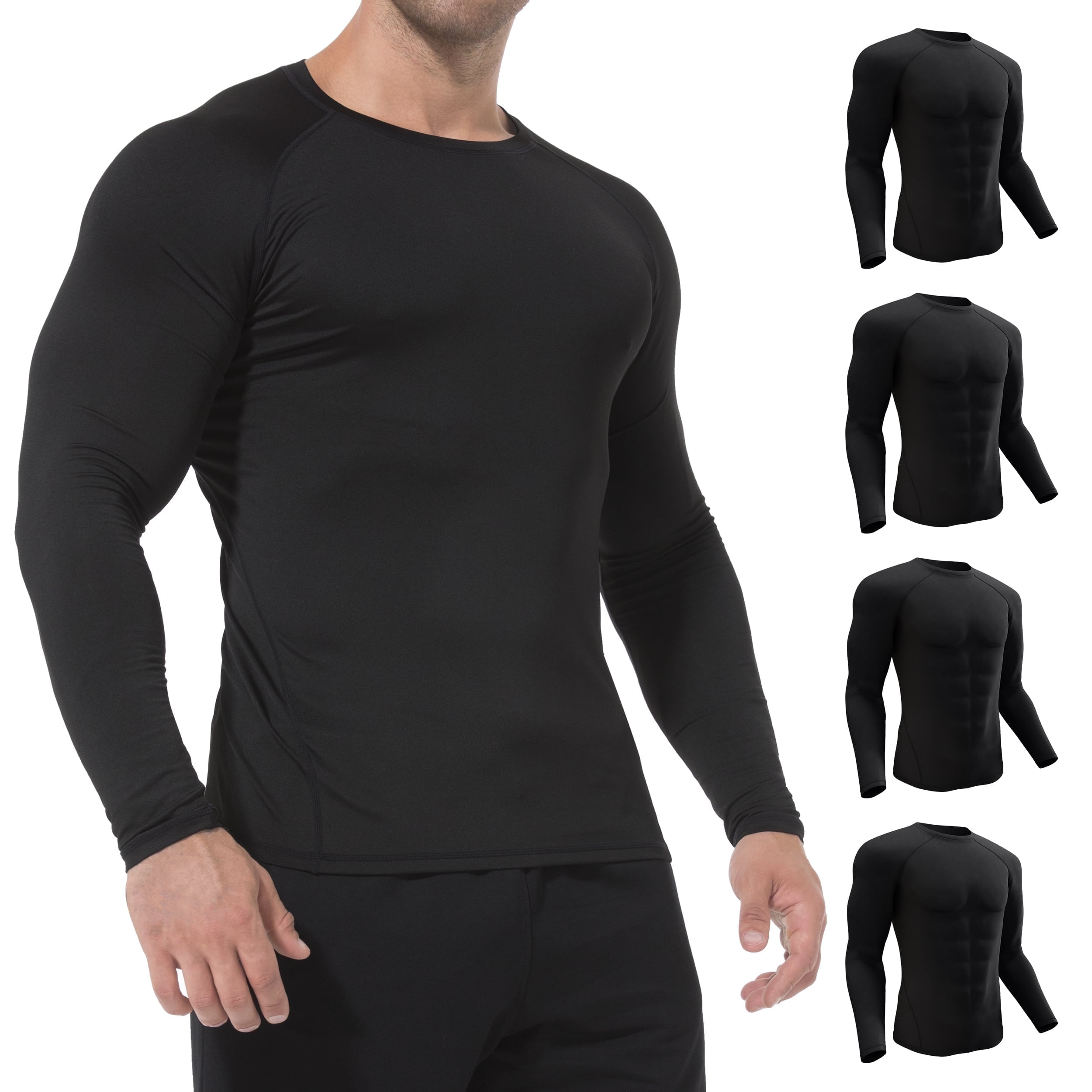 CL convallaria 4 Pack Men Athletic Shirt, Quick-Dry Workout Shirts for ...