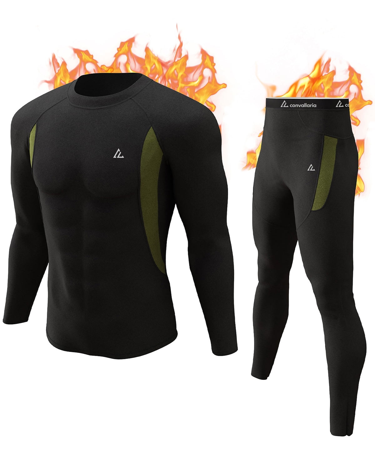 CL convallaria Mens Thermal Underwear Set with Fly, Long Johns ...