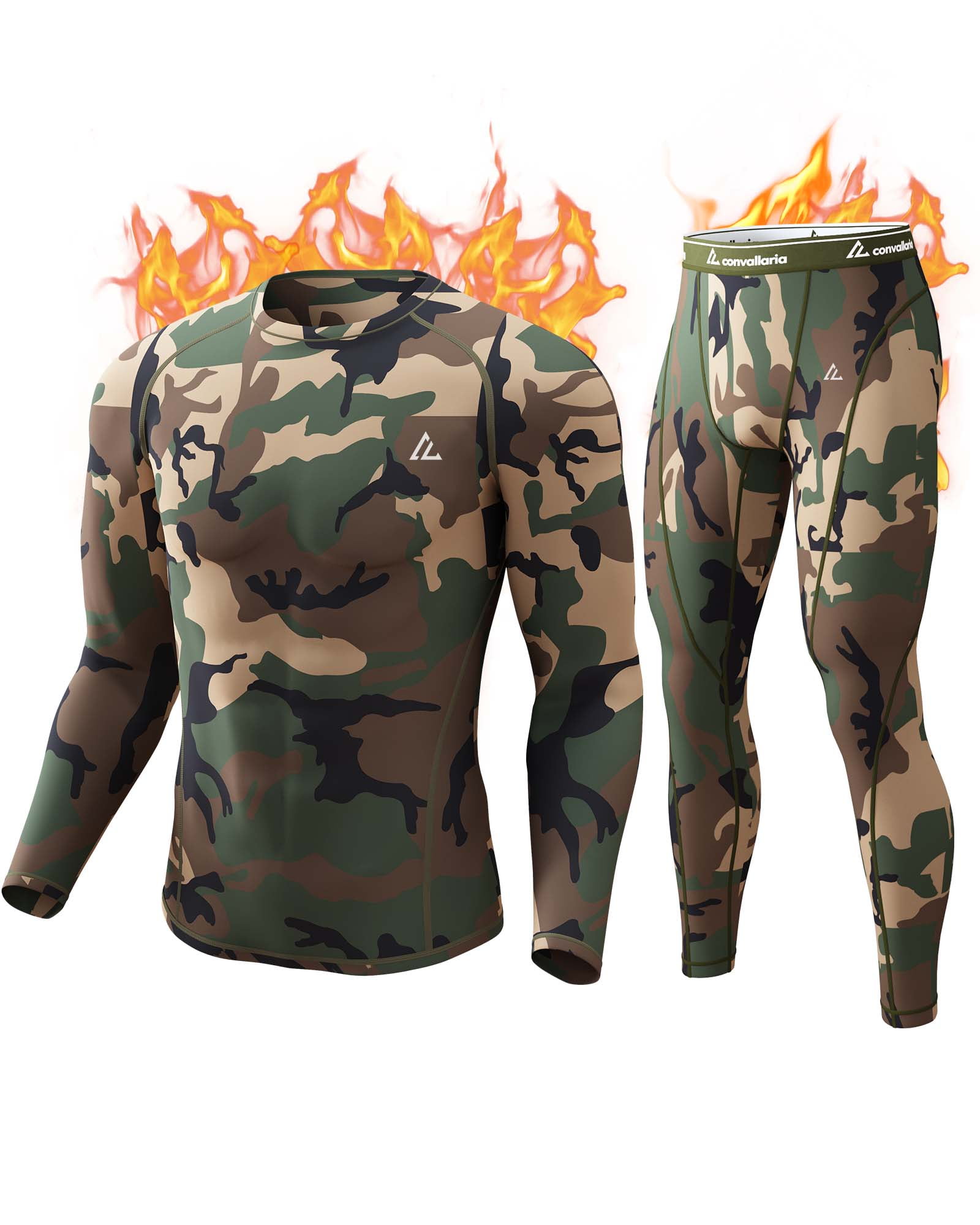 CL convallaria Thermal Underwear for Men Long Johns Fleece Lined ...