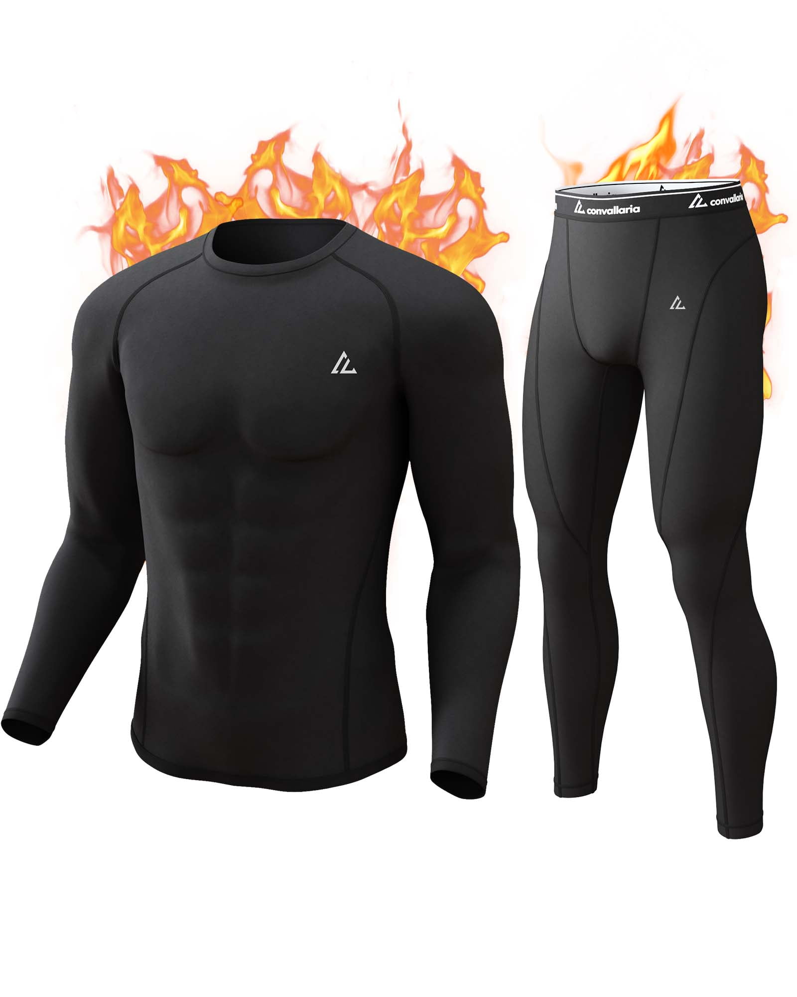 CL convallaria Thermal Underwear for Men Long Johns Fleece Lined ...