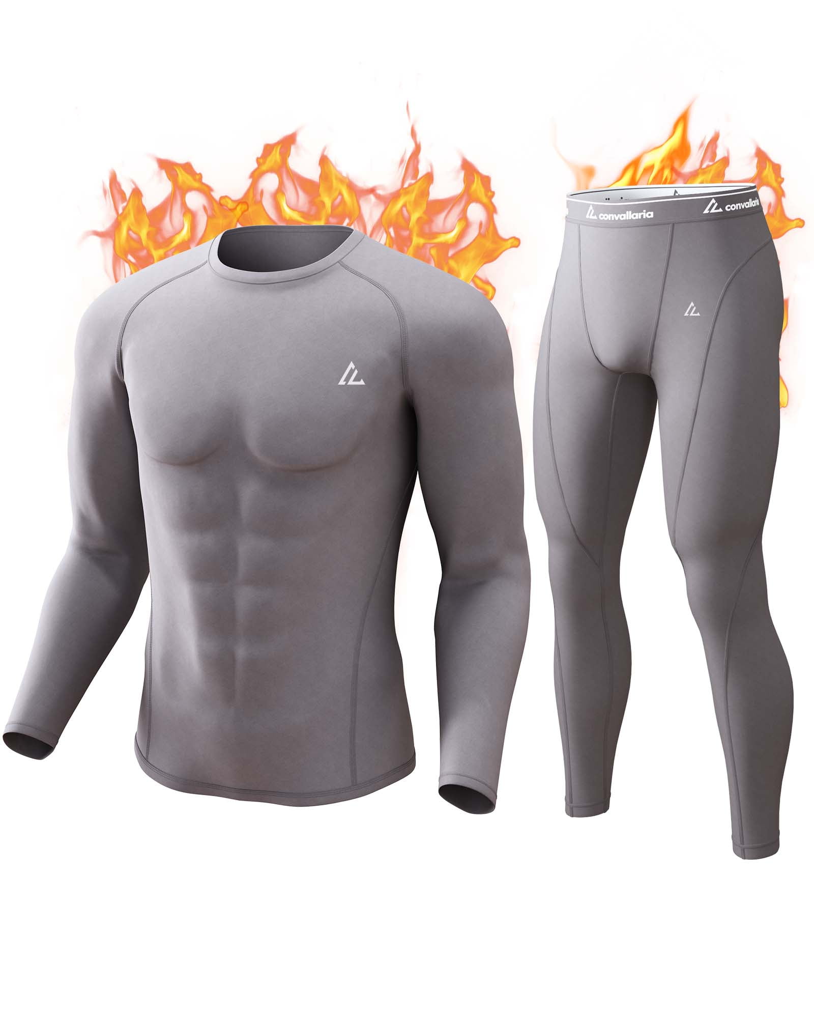 CL convallaria Thermal Underwear for Men Long Johns Fleece Lined ...