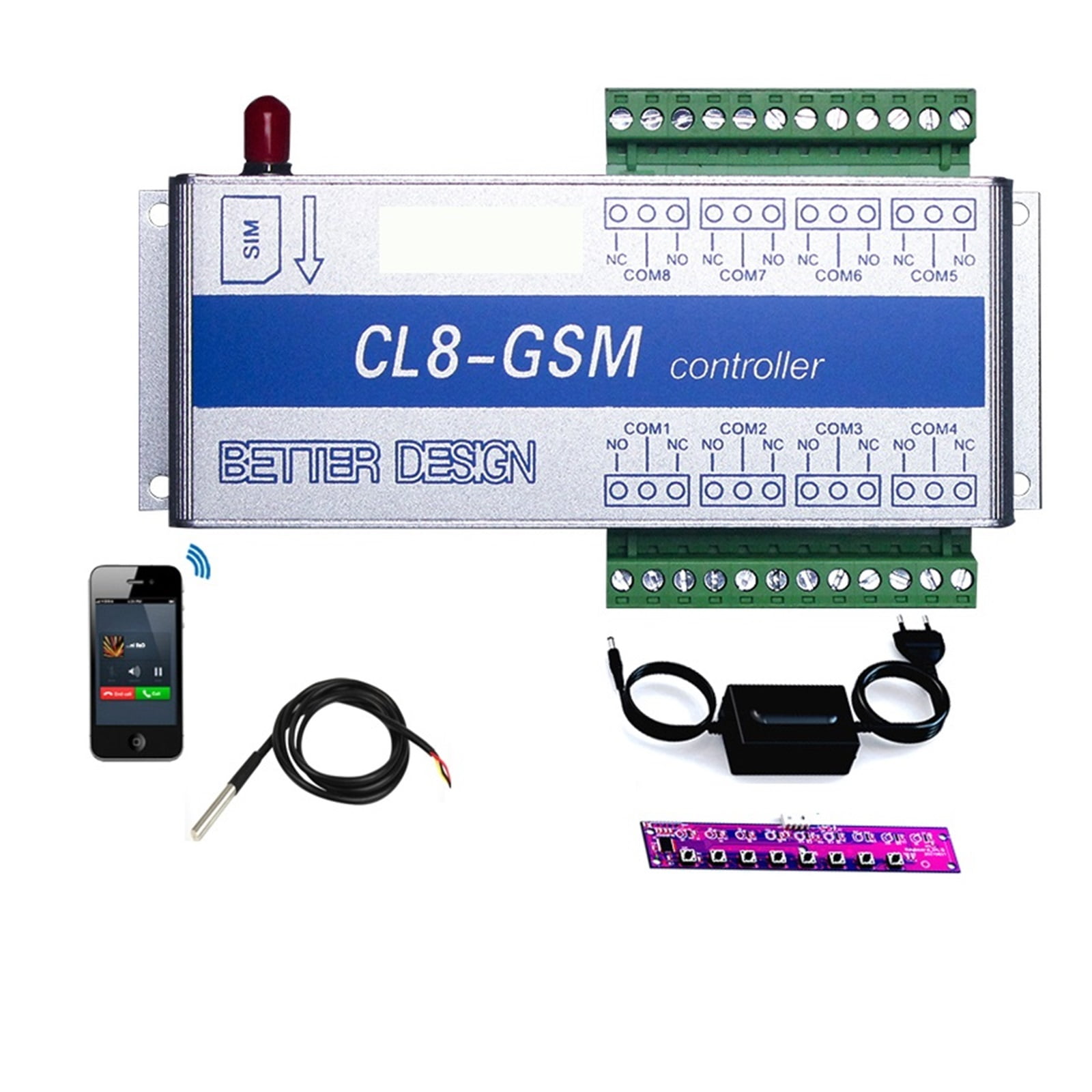 CL8-GSM-NC Wireless SMS Alert Alarm System Temperature Monitoring GSM ...