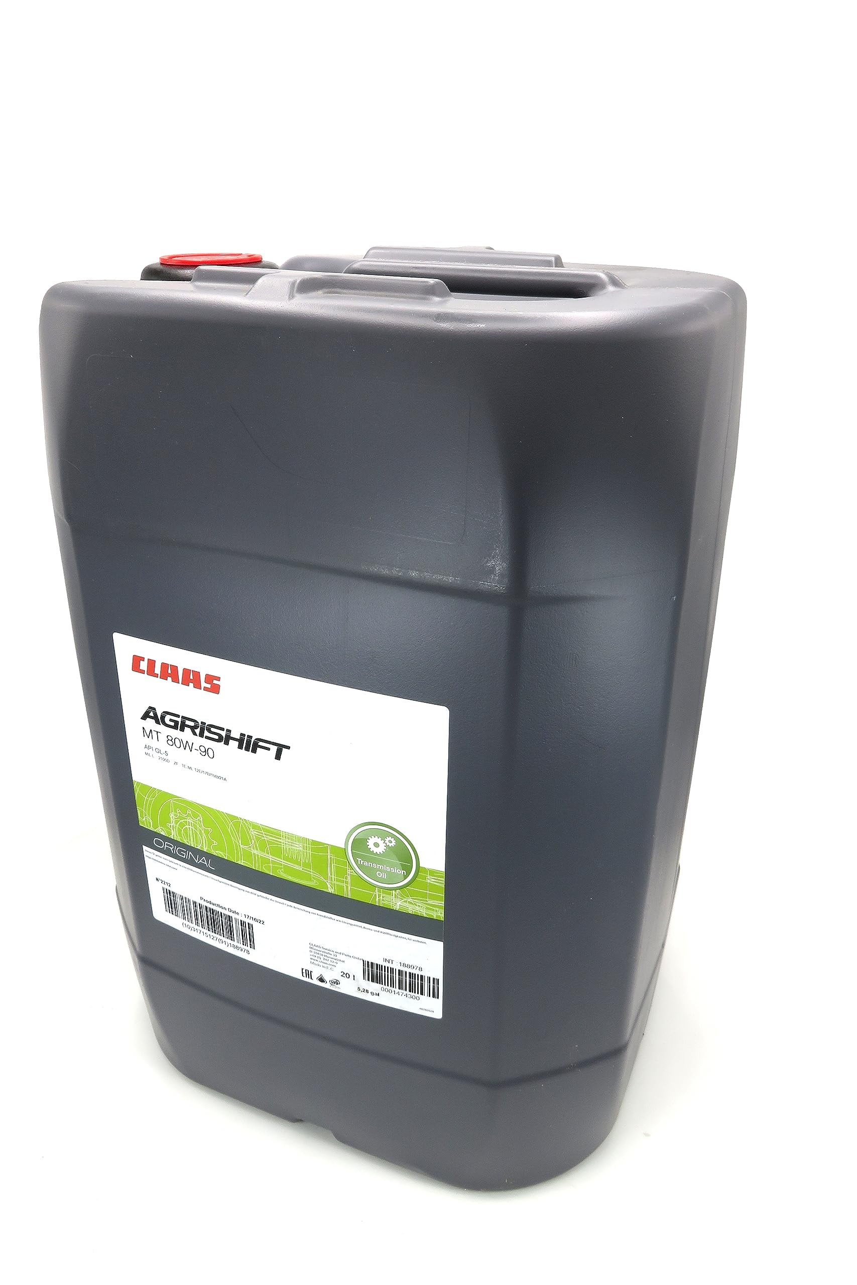 CLAAS AGRISHIFT MT 80W-90 API GL-5 Transmission Oil, 5.28 Gallons ...