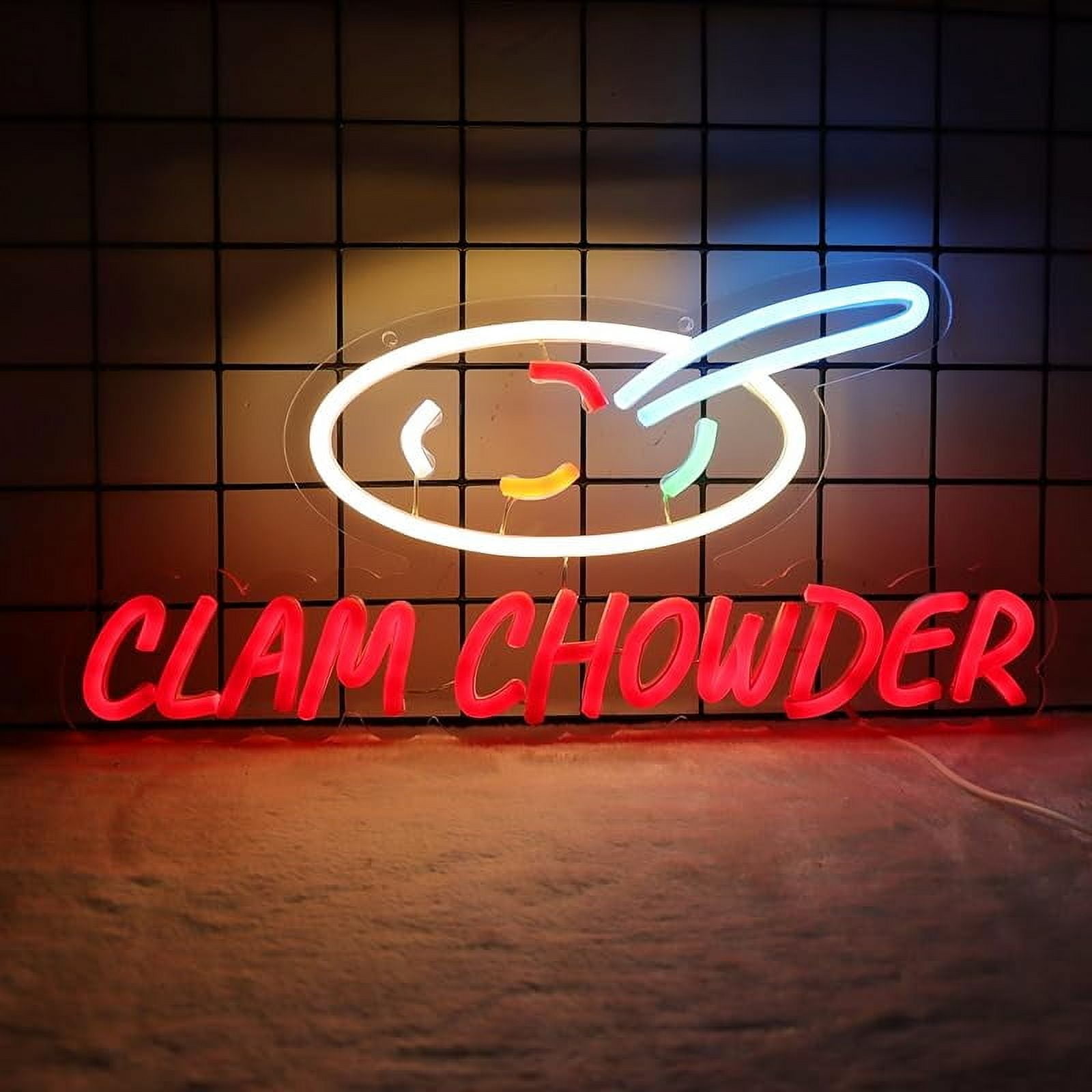 CLAM CHOWDER Neon Signs for Wall Decor Neon Lights for Bedroom Led ...
