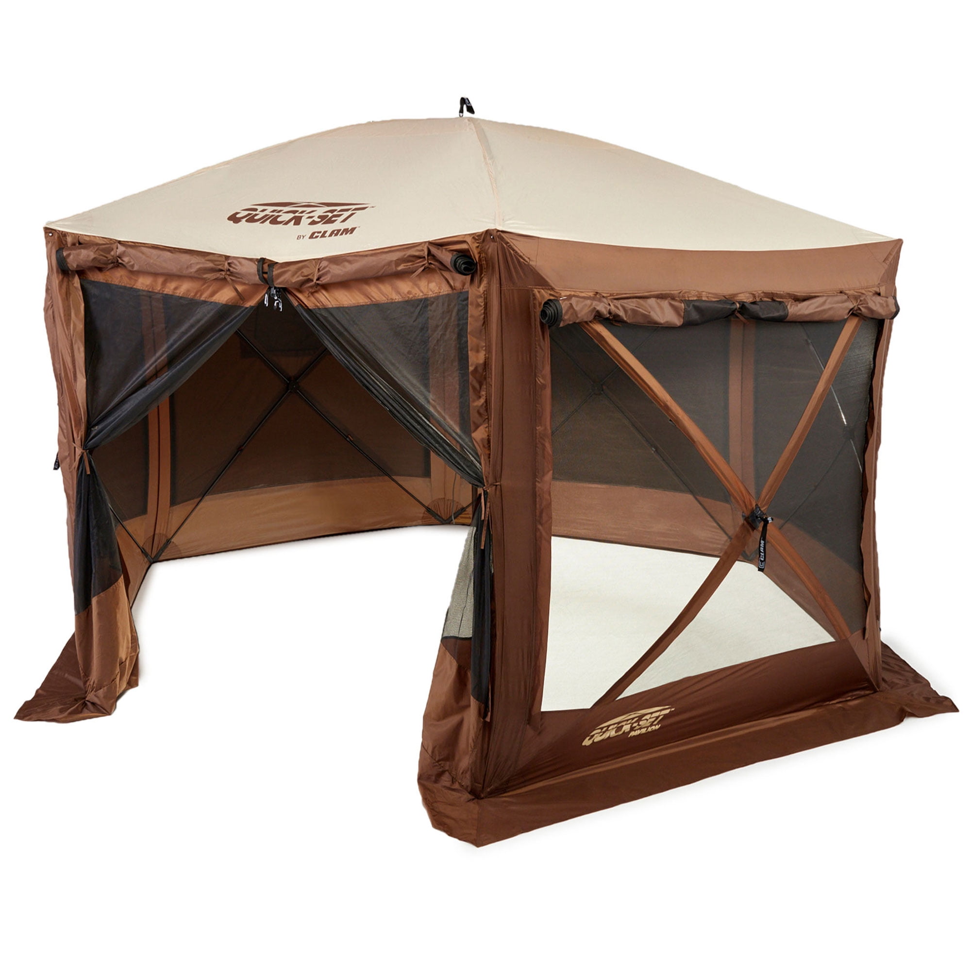 CLAM Easy Pop-up Outdoor Large 12.5 x 12.5 ft Camping Gazebo Instant ...