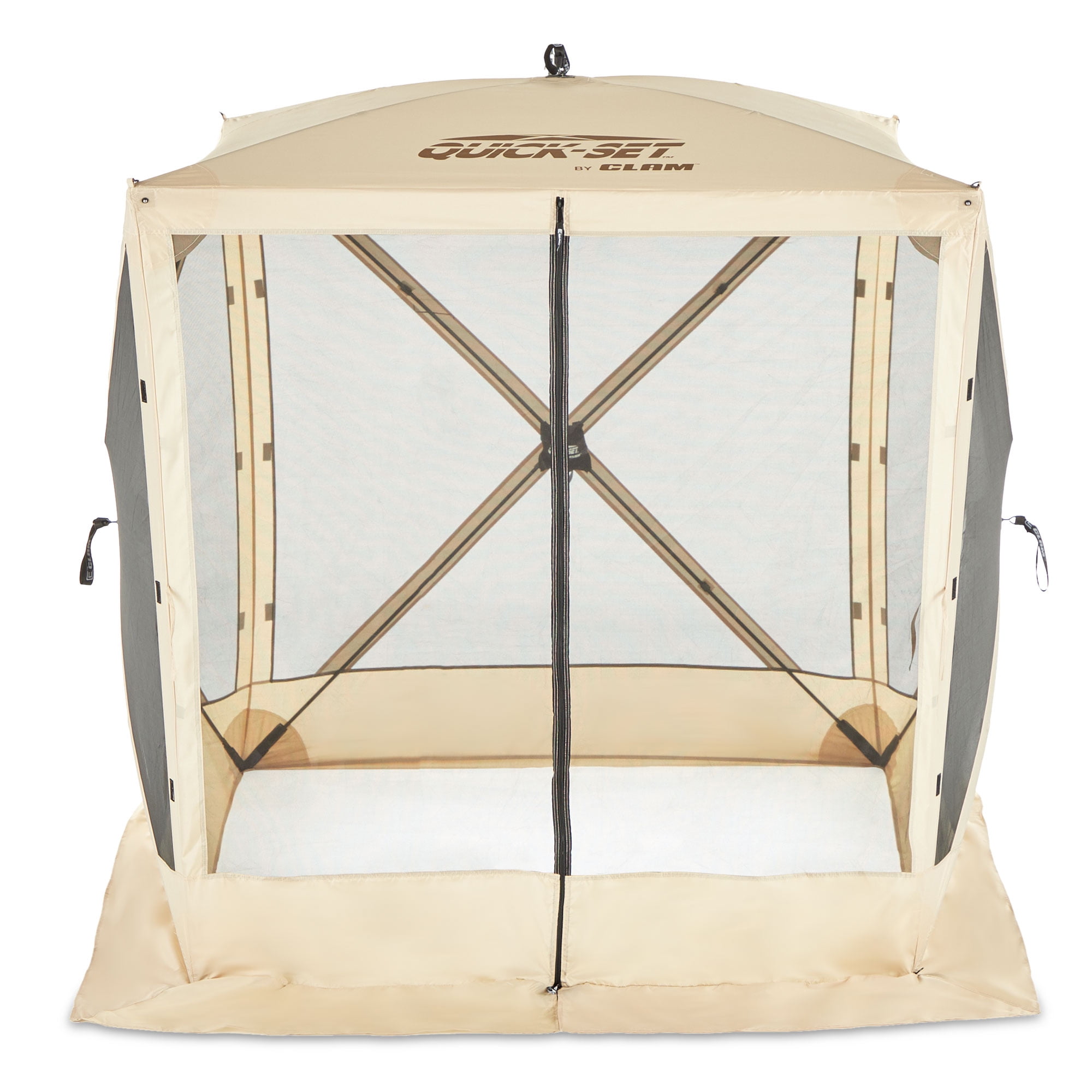 CLAM Quick-Set Traveler 6 x 6 Foot Outdoor 4 Sided Canopy Shelter, Tan ...