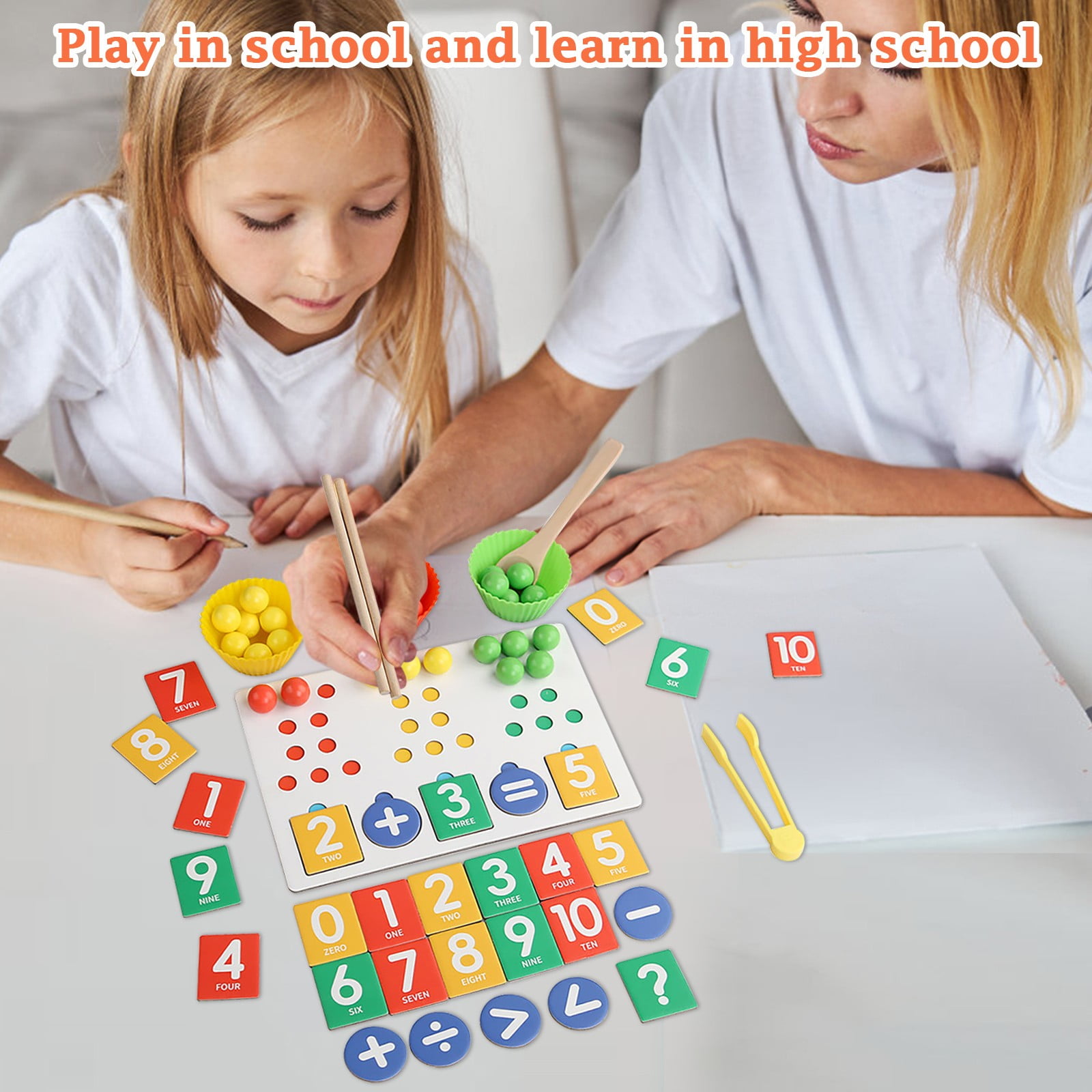 CLAMP BEADS Clip Beads Game, Number Decomposition Operations Toys ...