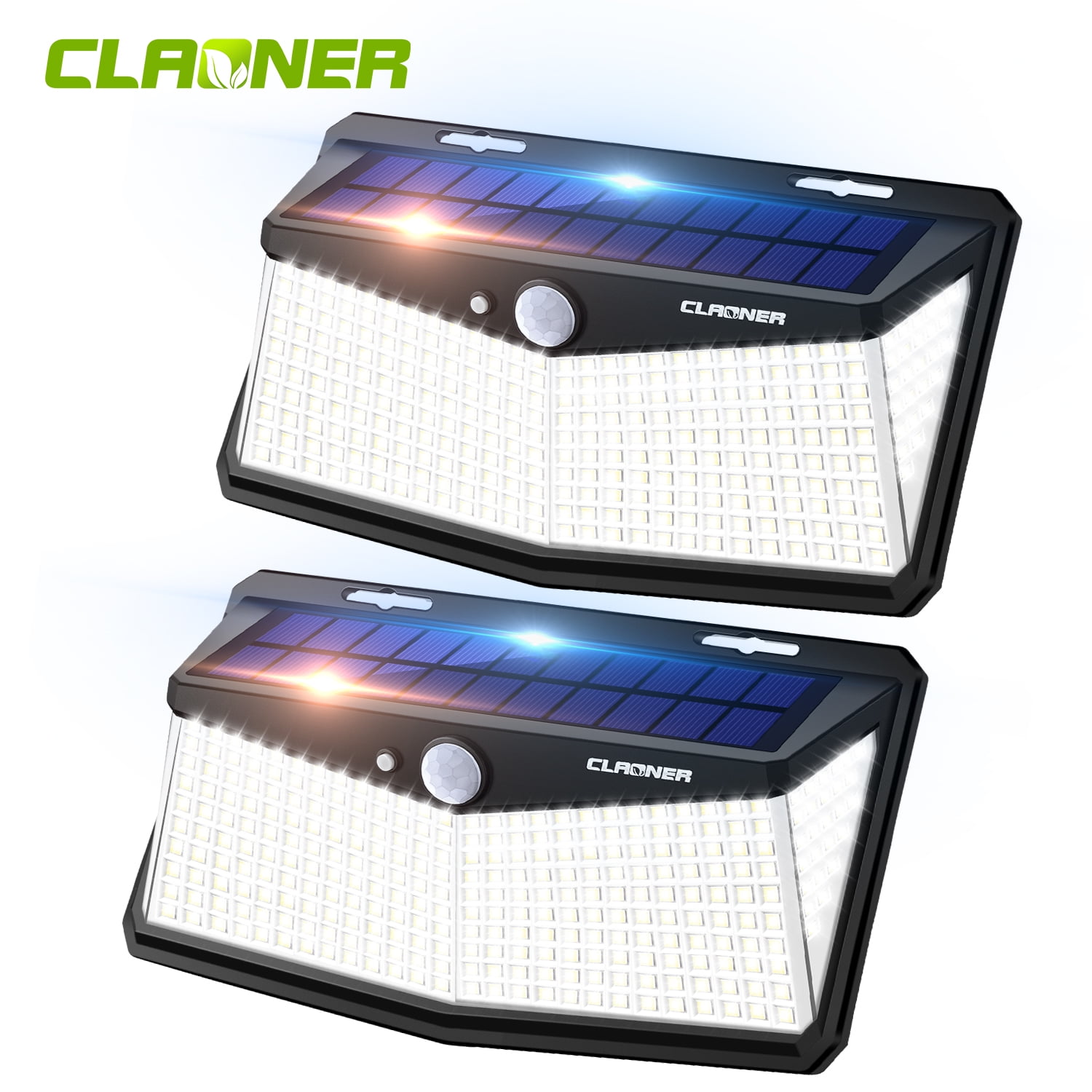 CLAONER Solar Outdoor Lights 310 LED Solar Motion Sensor Lights 3 Working Modes Solar Powered ...