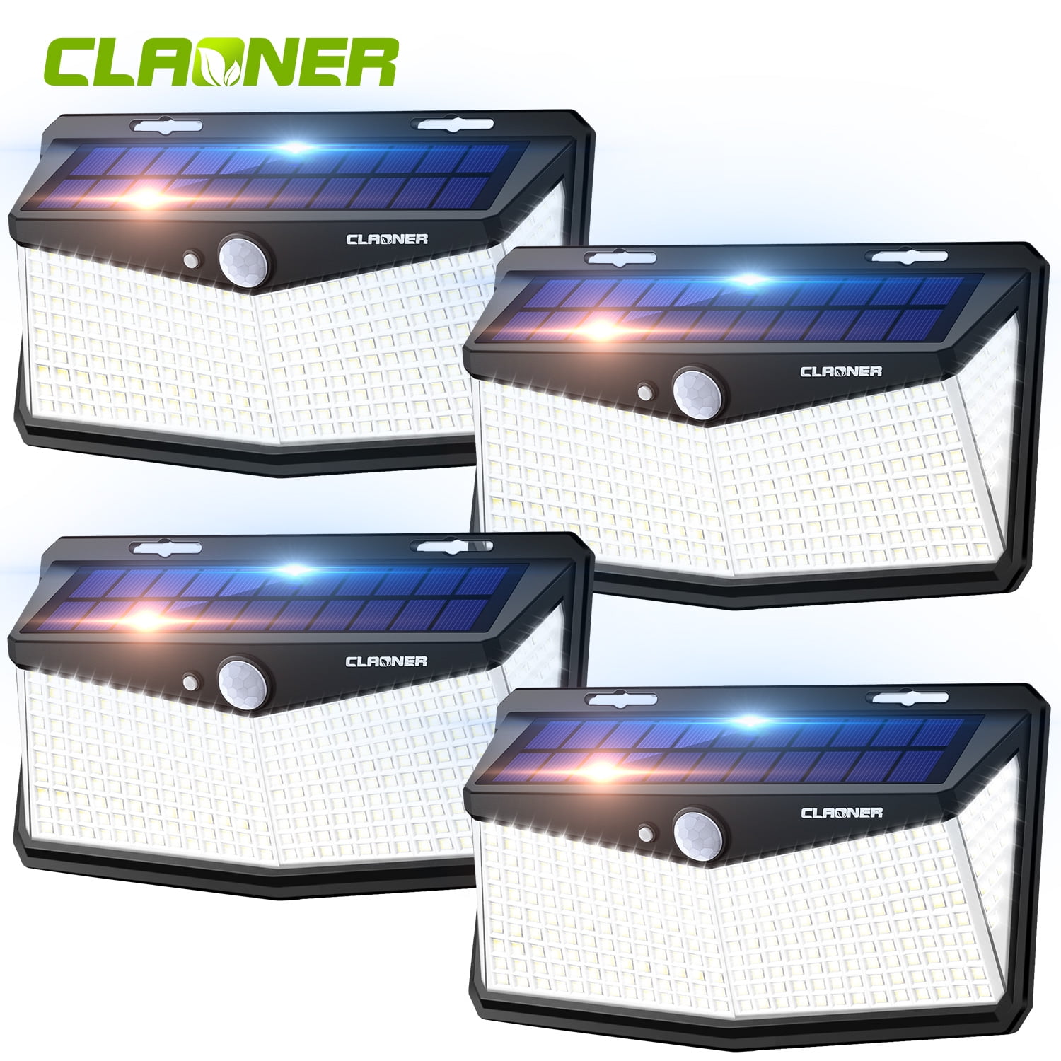CLAONER Solar Outdoor Lights 310 LED Solar Motion Sensor Lights 3 Working Modes Solar Powered ...
