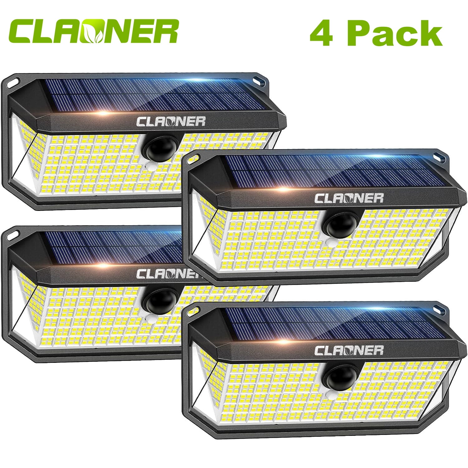 CLAONER Solar Outdoor Lights, 416 LED 3000LM Motion Sensor Outdoor Lights, 3 Mode Solar Security ...