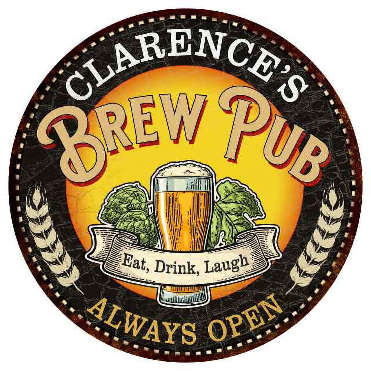 CLARENCE'S Beer Pub Man Cave Metal Sign Home Decor 14 inch Round ...