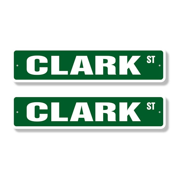 CLARK Classic Street Sign (2 Pack) Childrens Name Room Sign Road Sign ...