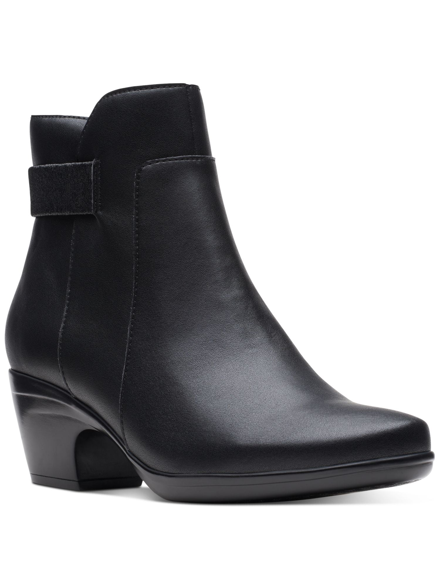 CLARKS COLLECTION Womens Black Goring Padded Emily Holly Round Toe ...