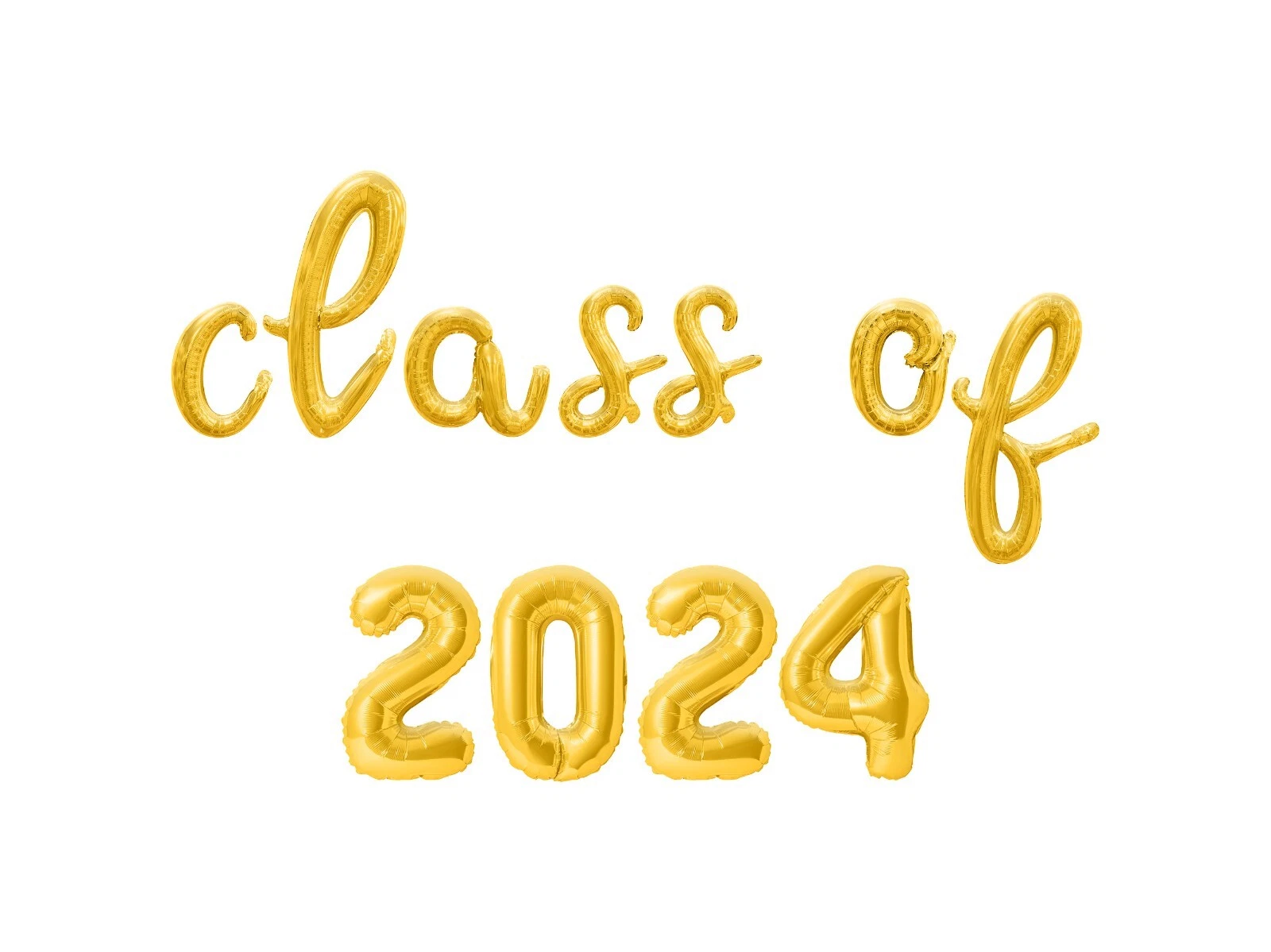 CLASS OF 2024 Cursive Letter Balloon Banner - Graduation Party Supply ...