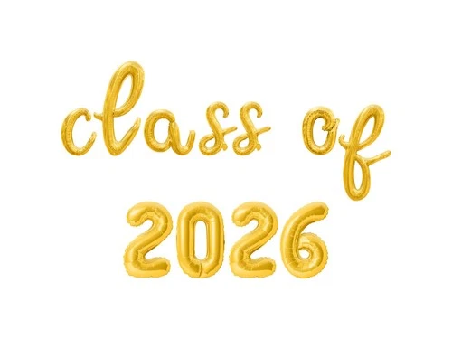 CLASS OF 2026 Cursive Letter Balloon Banner - Graduation Party ...