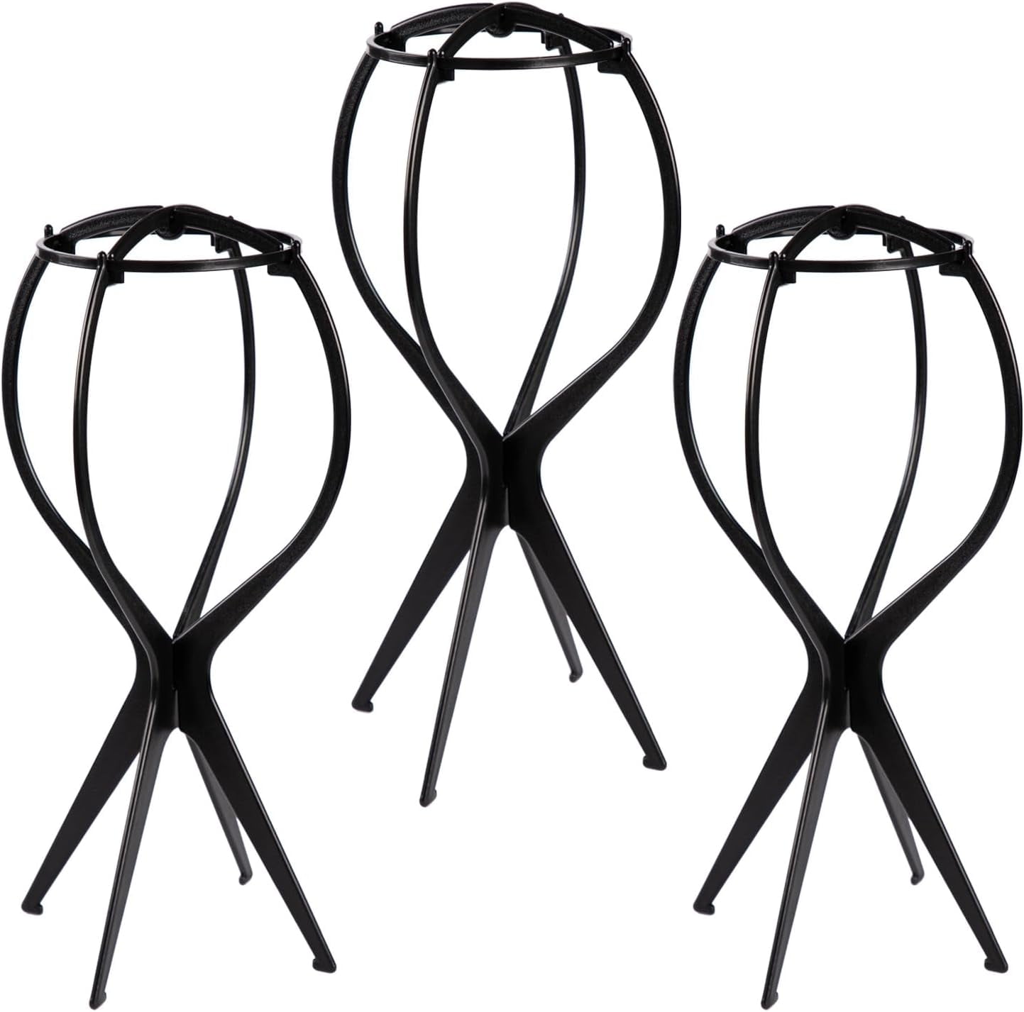CLASSE Wig Stands 3 Packs, Wig Head,13.3inches, Black, for multiple ...