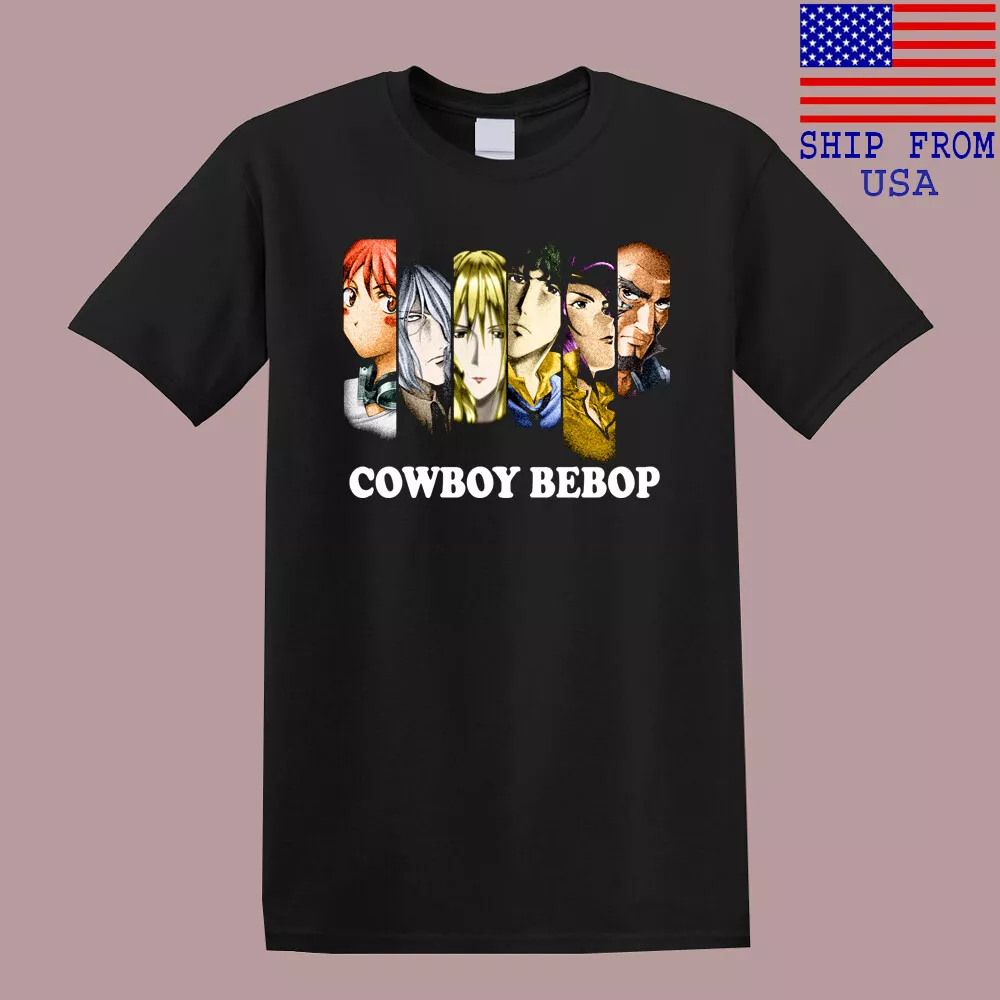 CLASSIC COWBOY BEBOP CAST Anime Cartoon Men's Black T-Shirt Size S-5XL ...