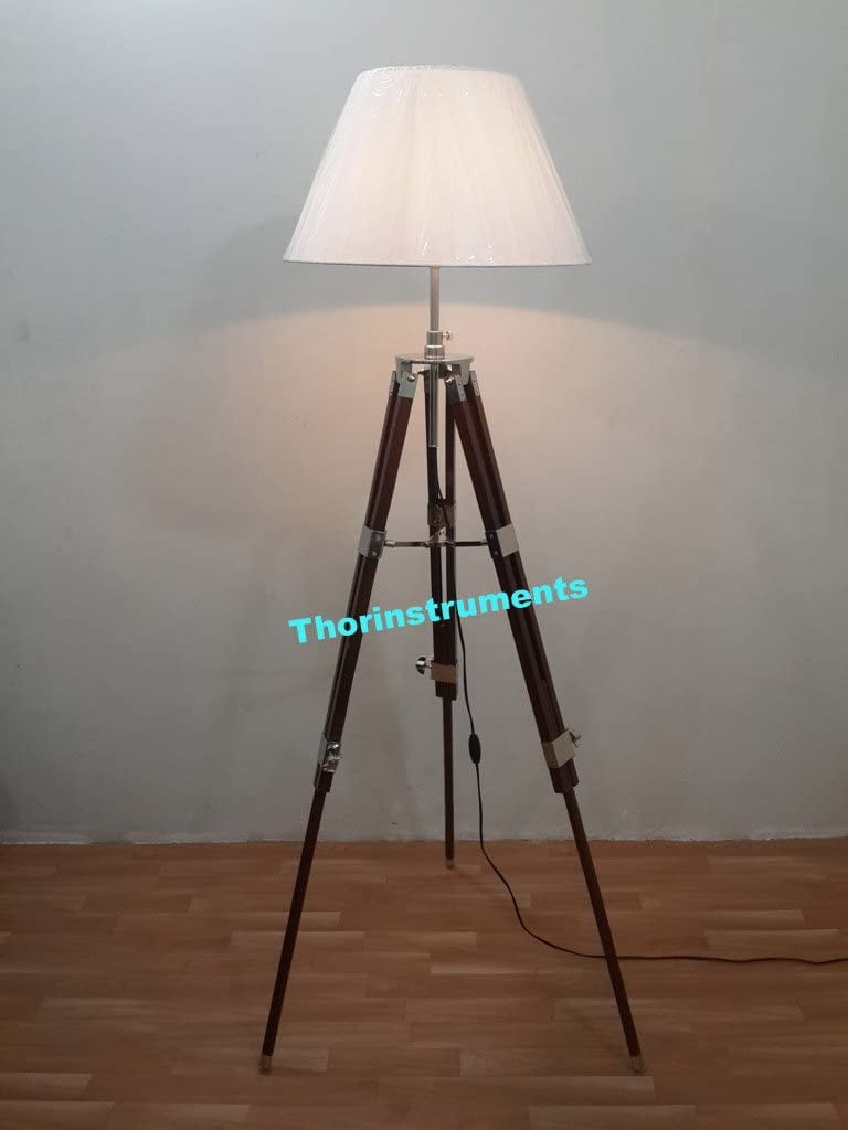 CLASSIC DESIGNER NAUTICAL TRIPOD WOODEN FLOOR LAMP,CHROME TRIPOD LAMP ...