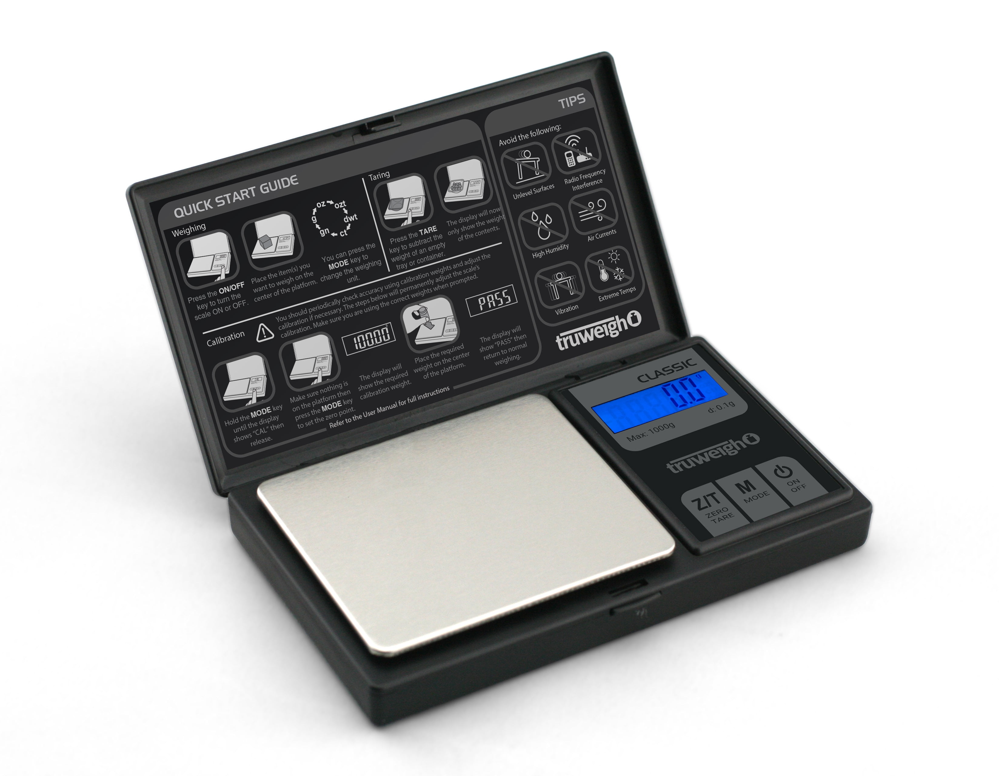 CLASSIC Digital Mini Scale 1000g x 0.1g Black - Walmart.com