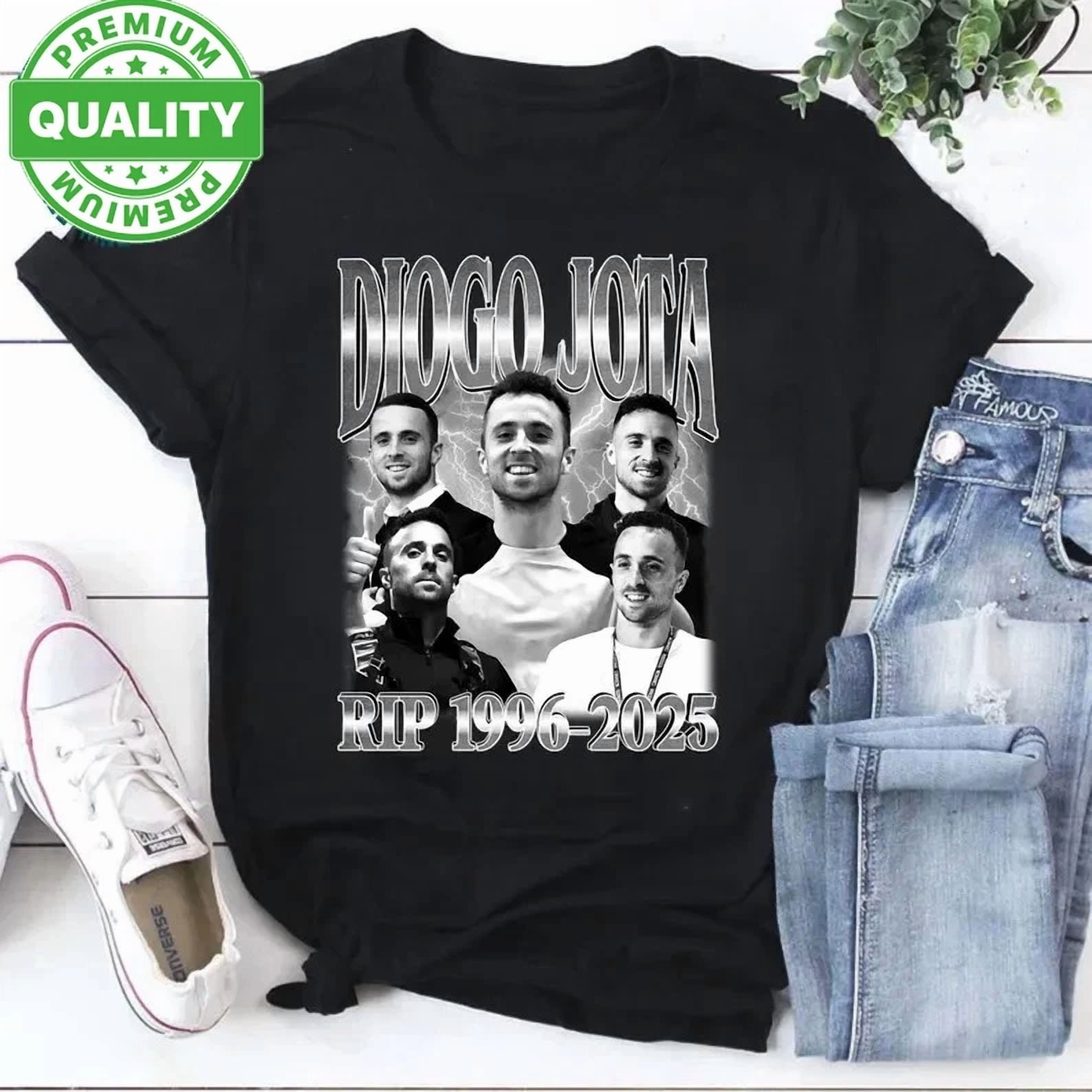 CLASSIC Diogo Jota RIP 1996–2025 Heavy Black Cotton T Shirt PP242 ...