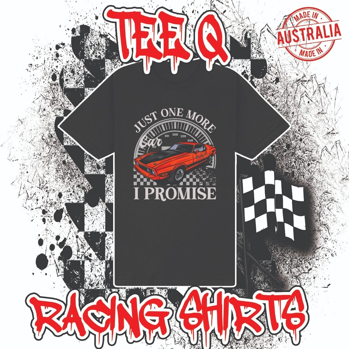 CLASSIC Ford Mustang GT Just One More I promise Black Tee ~ 100% Australian Cotton - Walmart.com