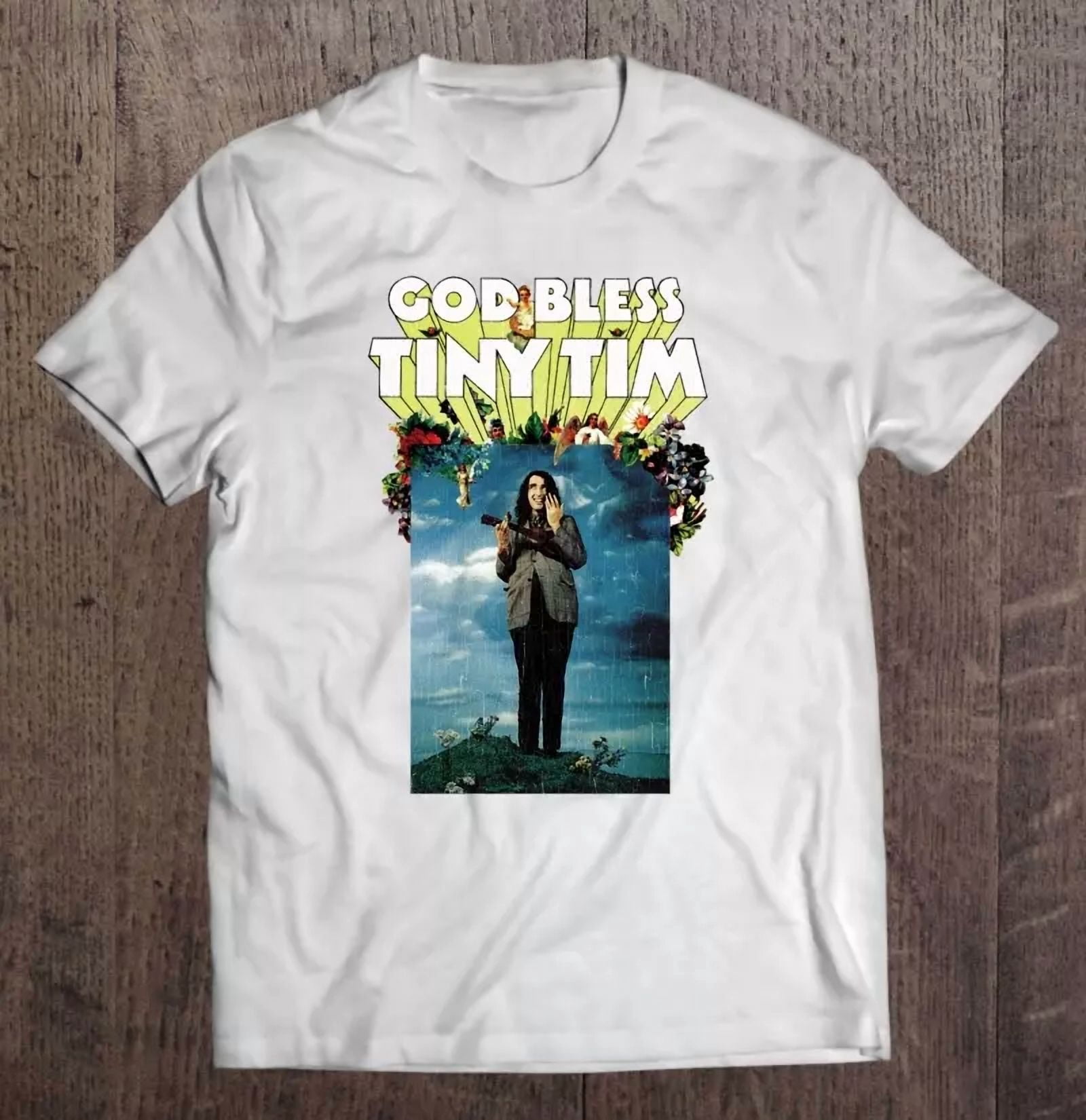 CLASSIC God Bless Tiny Tim Shirt Short Sleeve Caricature White Unisex S ...