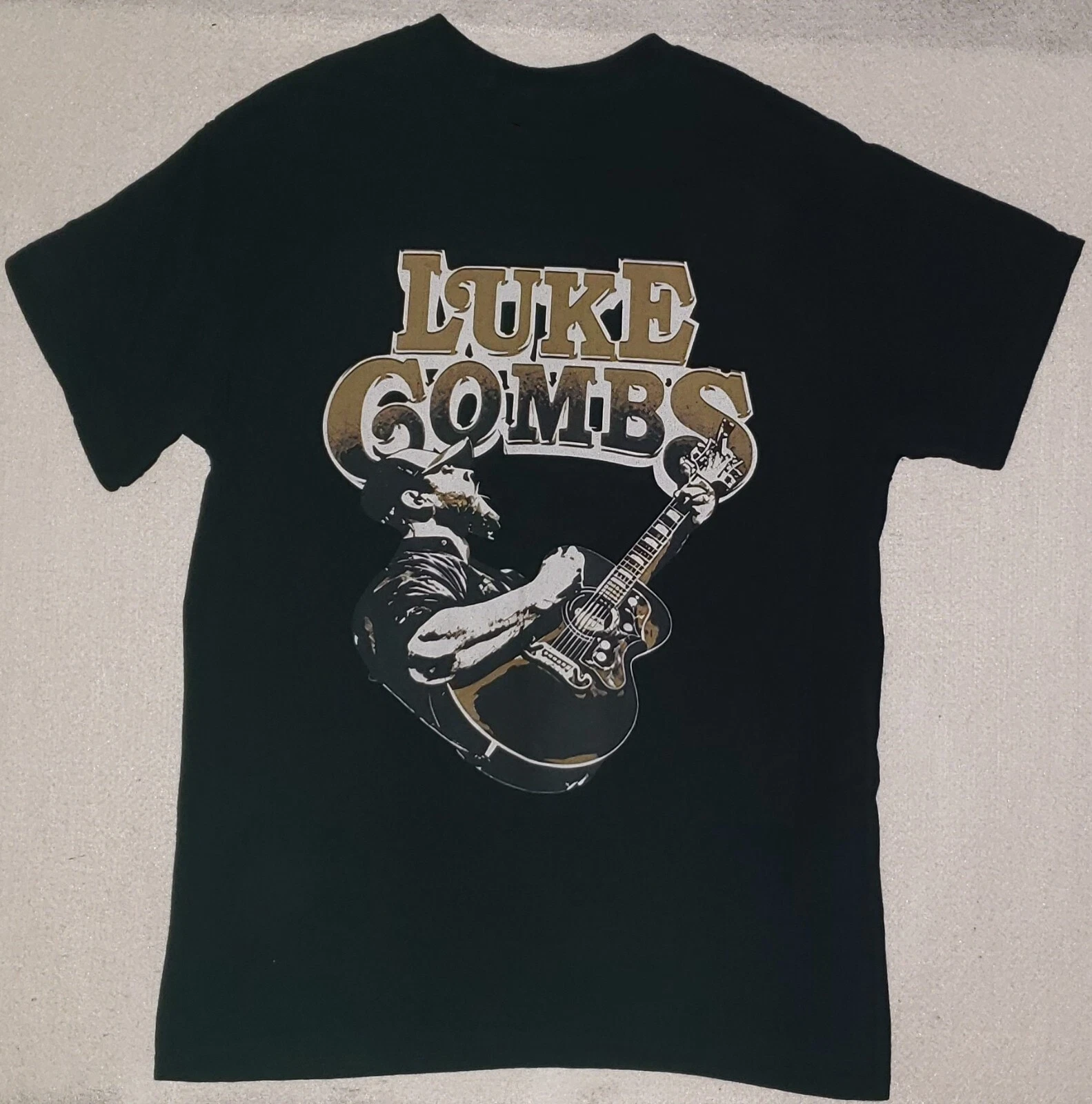 CLASSIC LUKE COMBS Music Star Heavy Cotton Black Full Size Unisex T ...