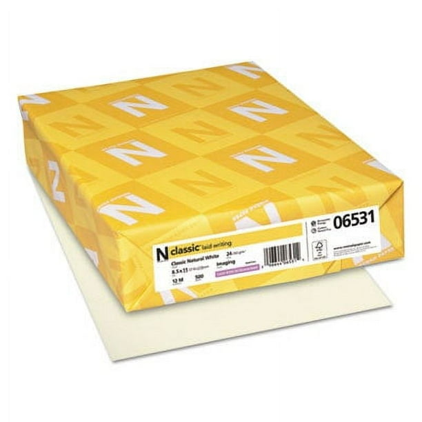 CLASSIC Laid Stationery, 24 lb, 8.5 x 11, Classic Natural White, 500 ...