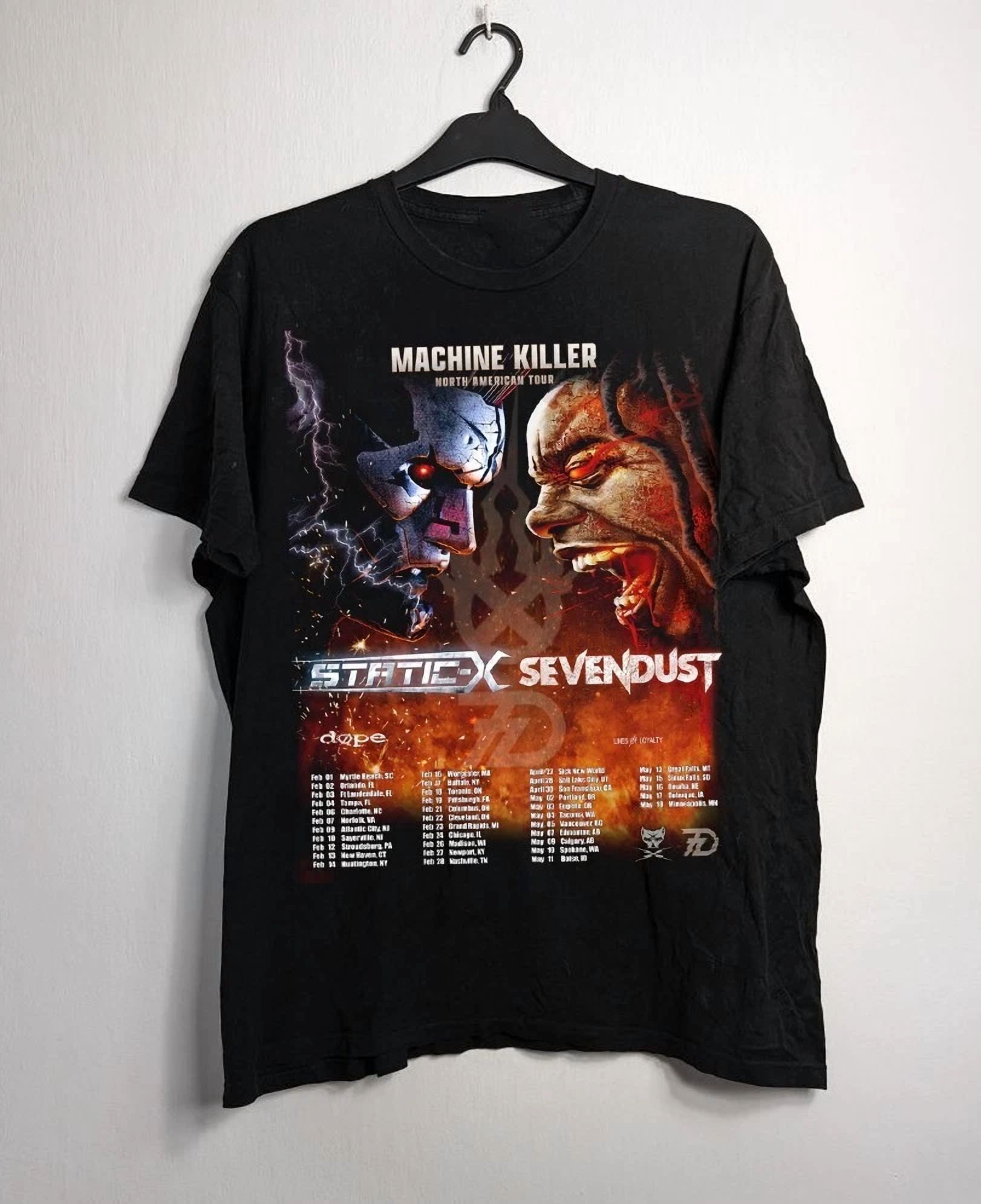 CLASSIC Static-X and Sevendust Machine Killer Tour Shirt Full Size ...