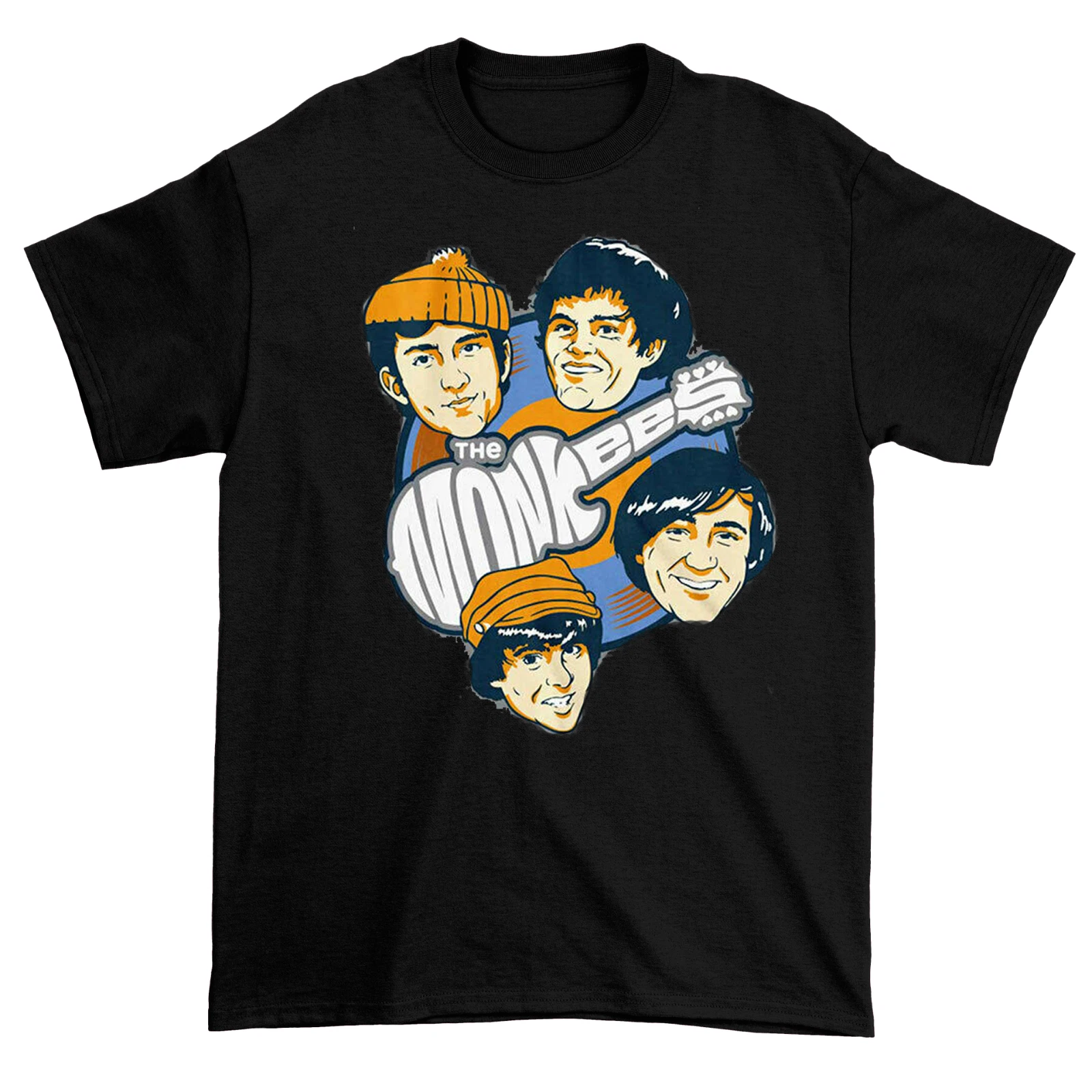 CLASSIC The Monkees Cartoon Short Sleeve Black All Sizes S-5XL 1T37 ...